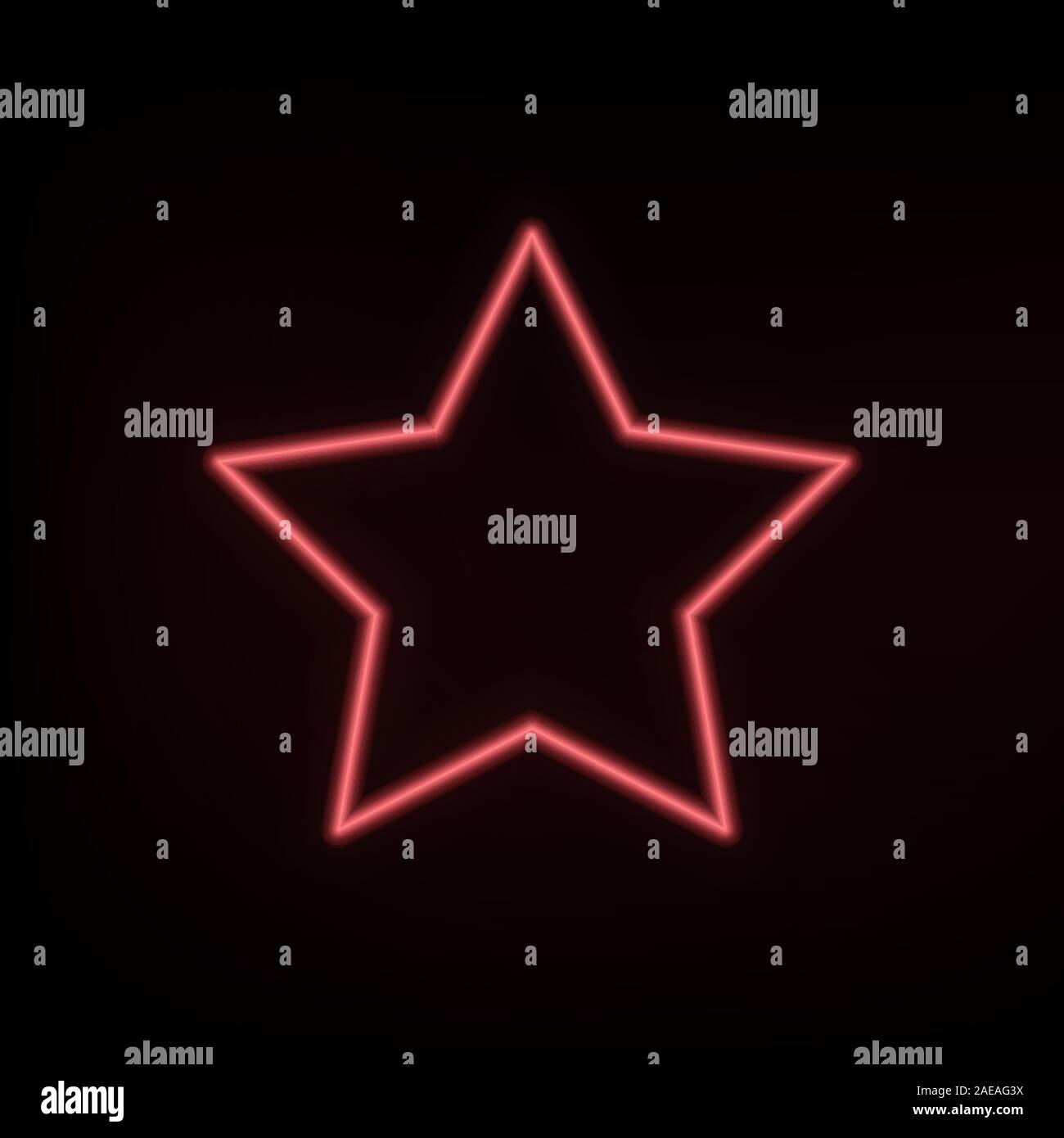 Red neon star on black background. Illustration for design and ...
