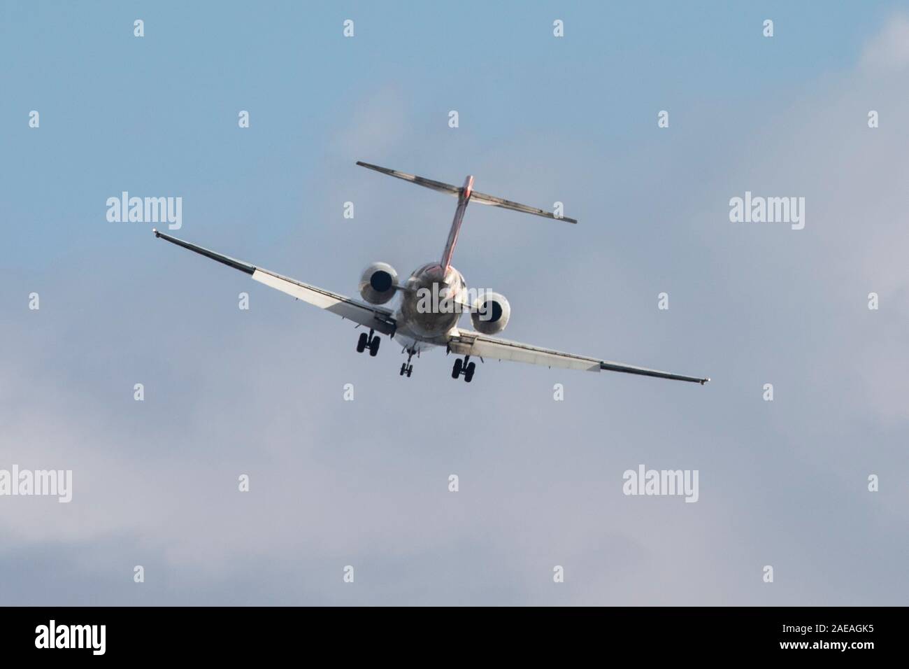airplane turning before landing detail Stock Photo - Alamy