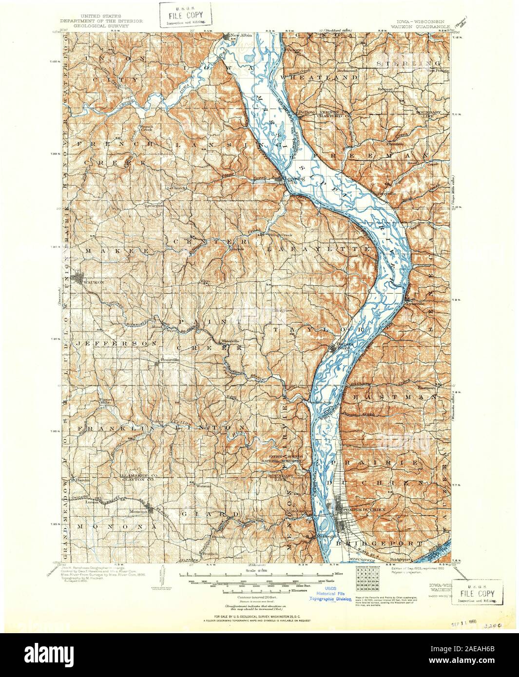 Waukon map hi-res stock photography and images - Alamy