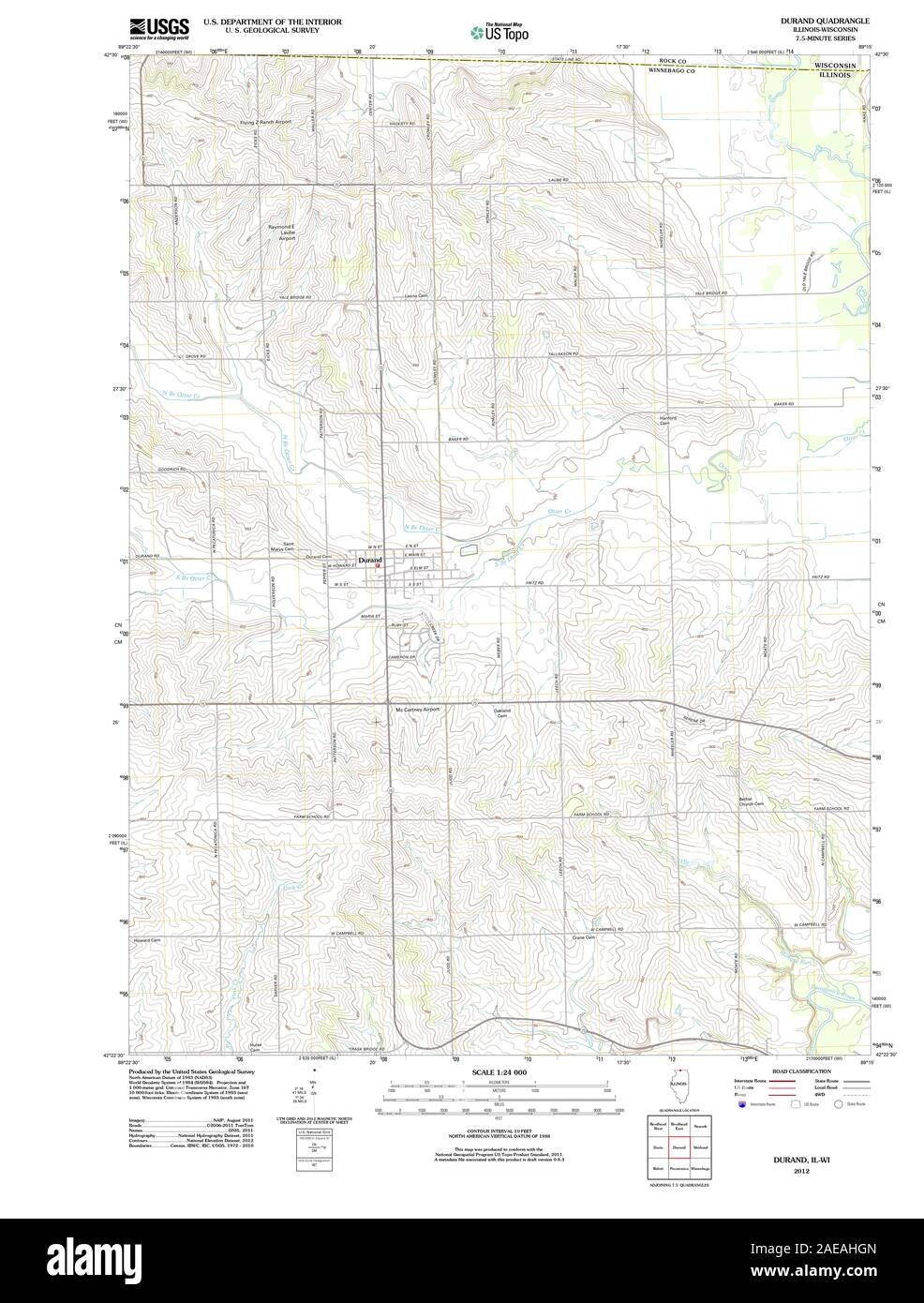 Map of durand hi-res stock photography and images - Alamy
