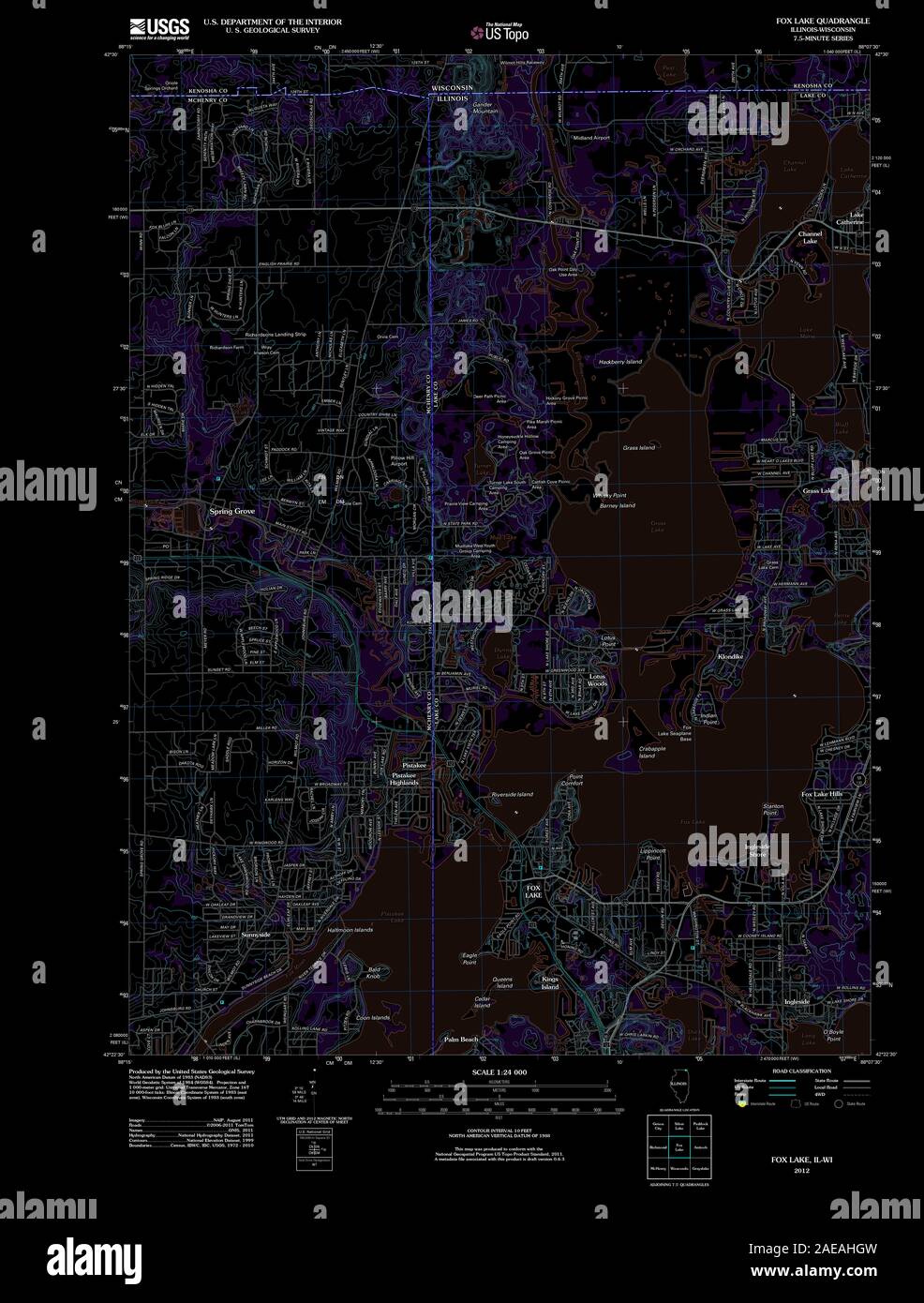 Map Of Fox Lake High Resolution Stock Photography and Images - Alamy