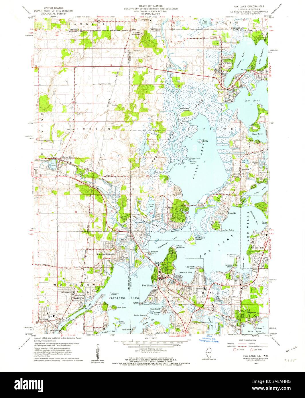 Map of fox lake hi-res stock photography and images - Alamy