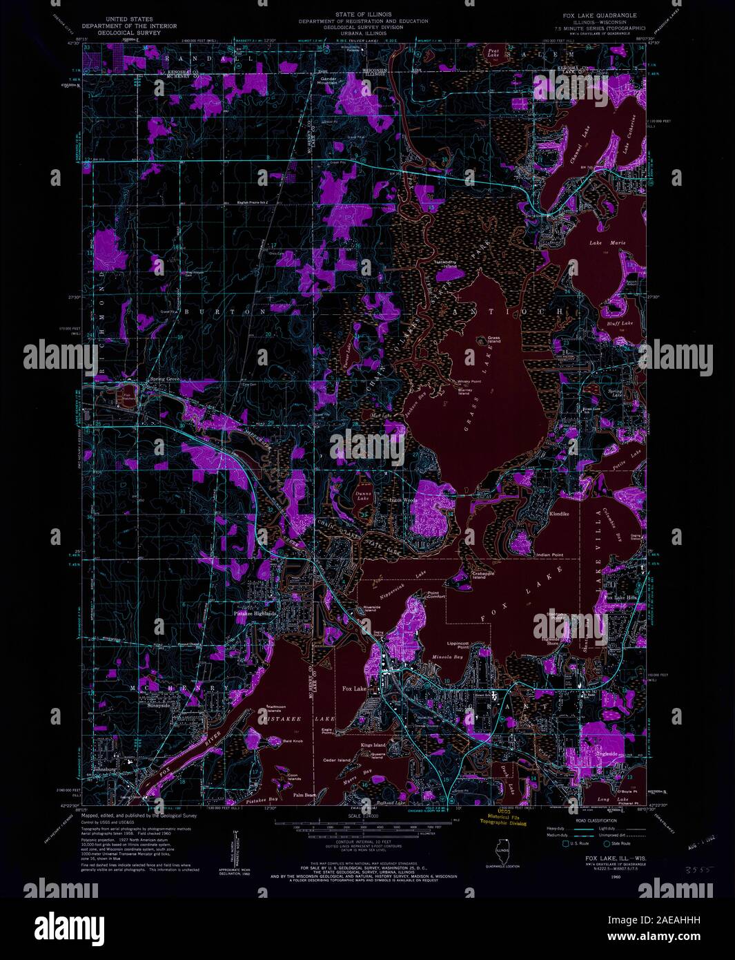 Fox lake map hi-res stock photography and images - Alamy