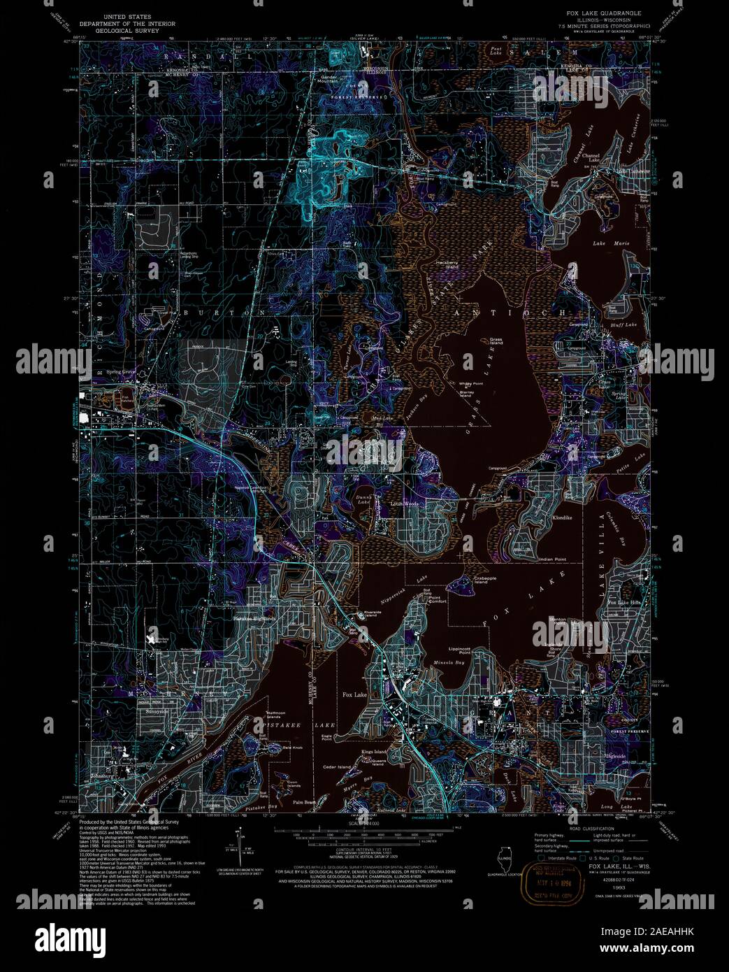 Map of fox lake hi-res stock photography and images - Alamy