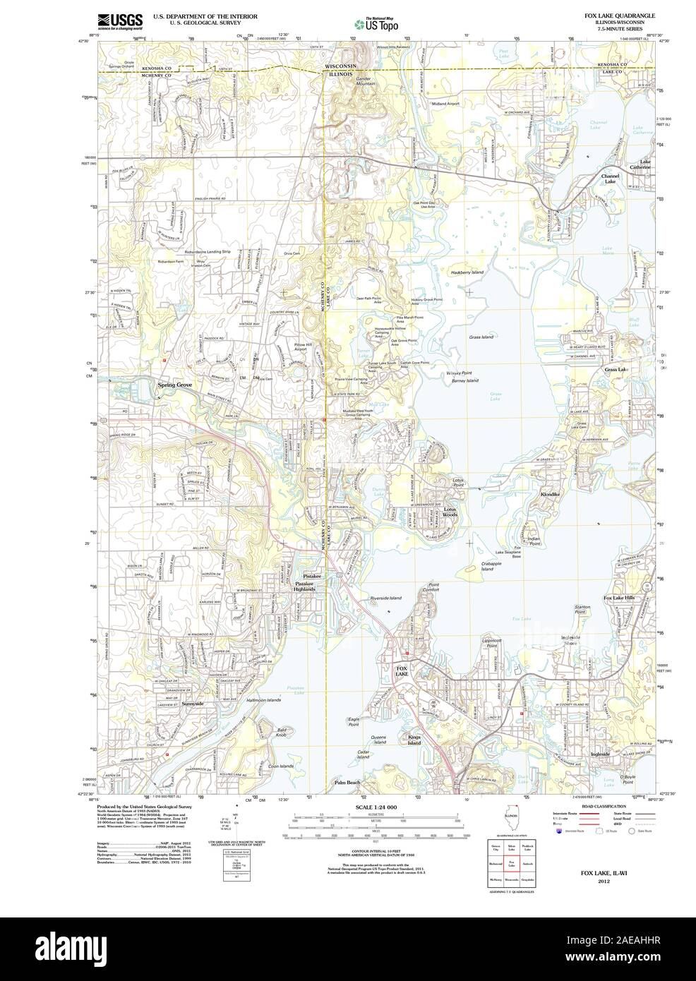 Map of fox lake hi-res stock photography and images - Alamy