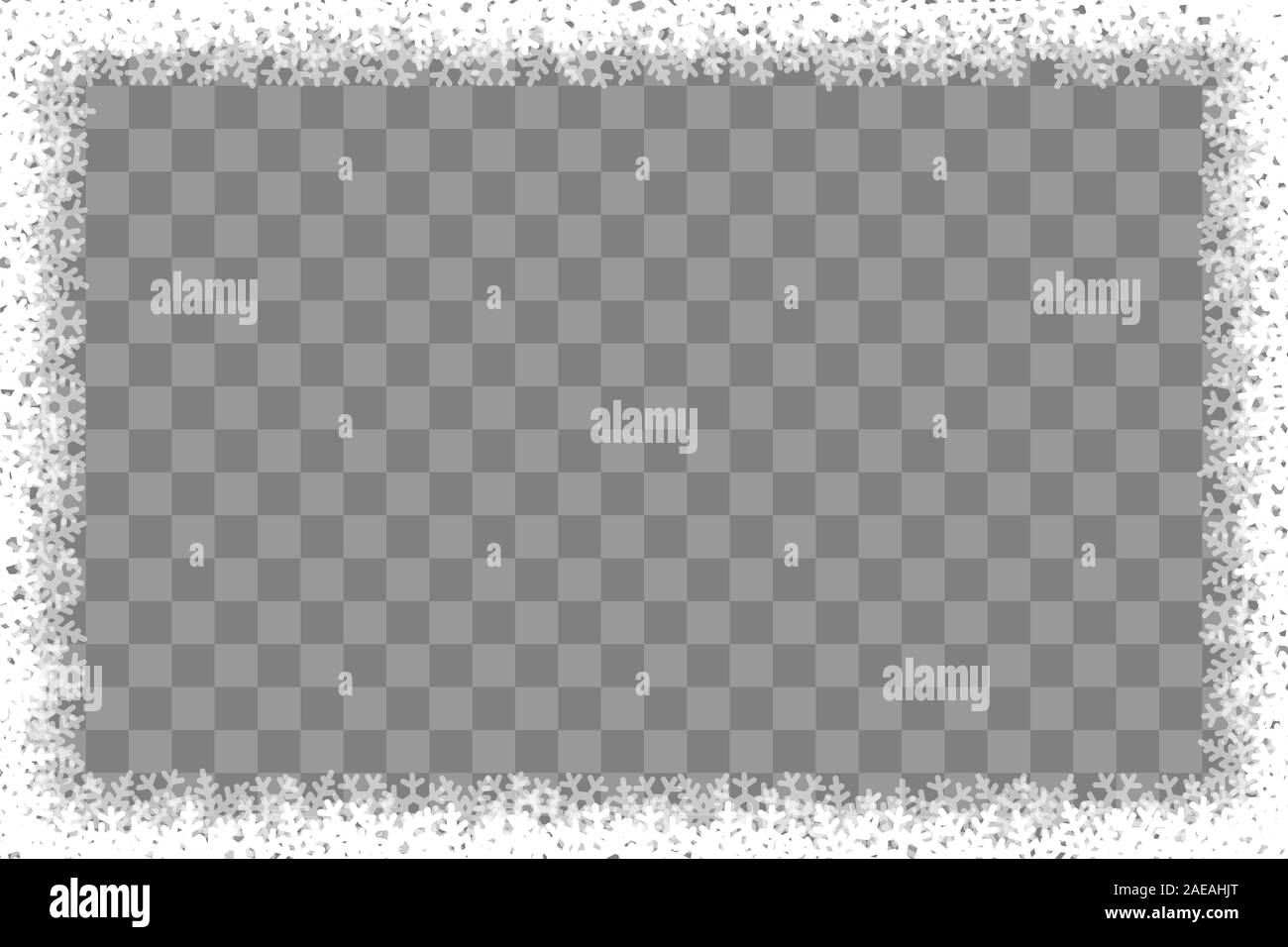 Merry Christmas Happy New Year border with white snowflakes winter ...