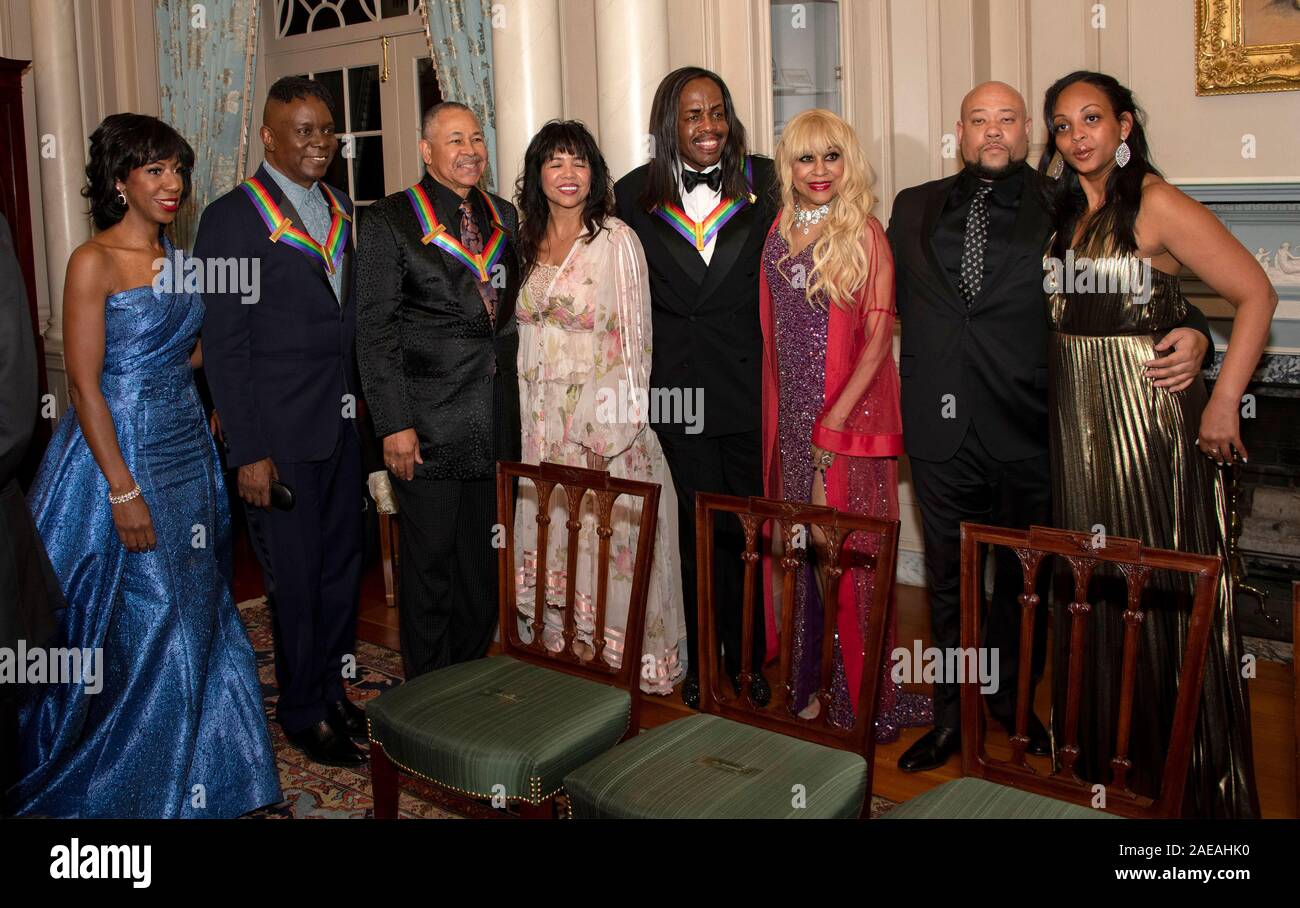 Washington DC, USA. 07th Dec, 2019. Members of the band Earth, Wind ...