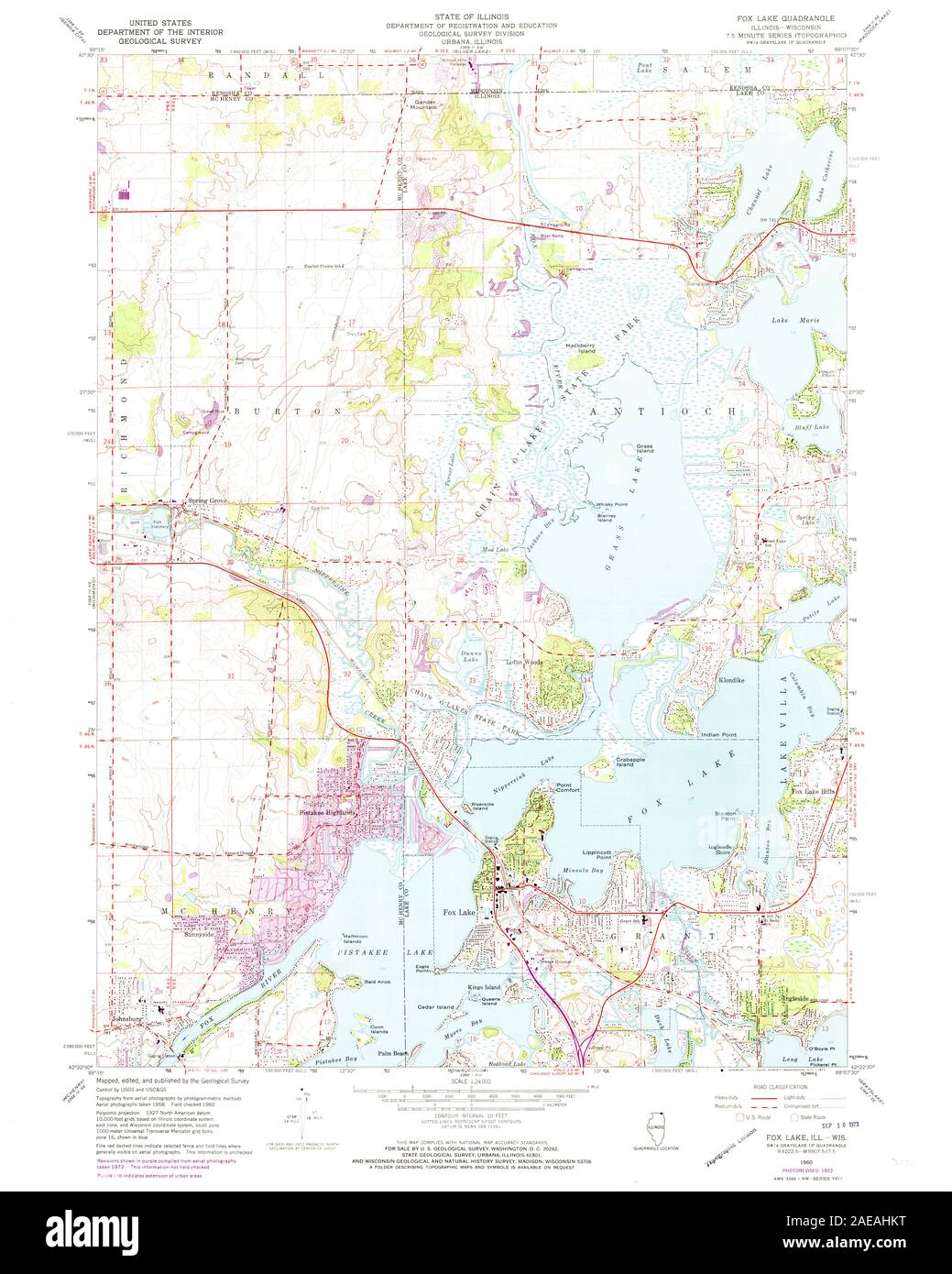 Map of fox lake hi-res stock photography and images - Alamy