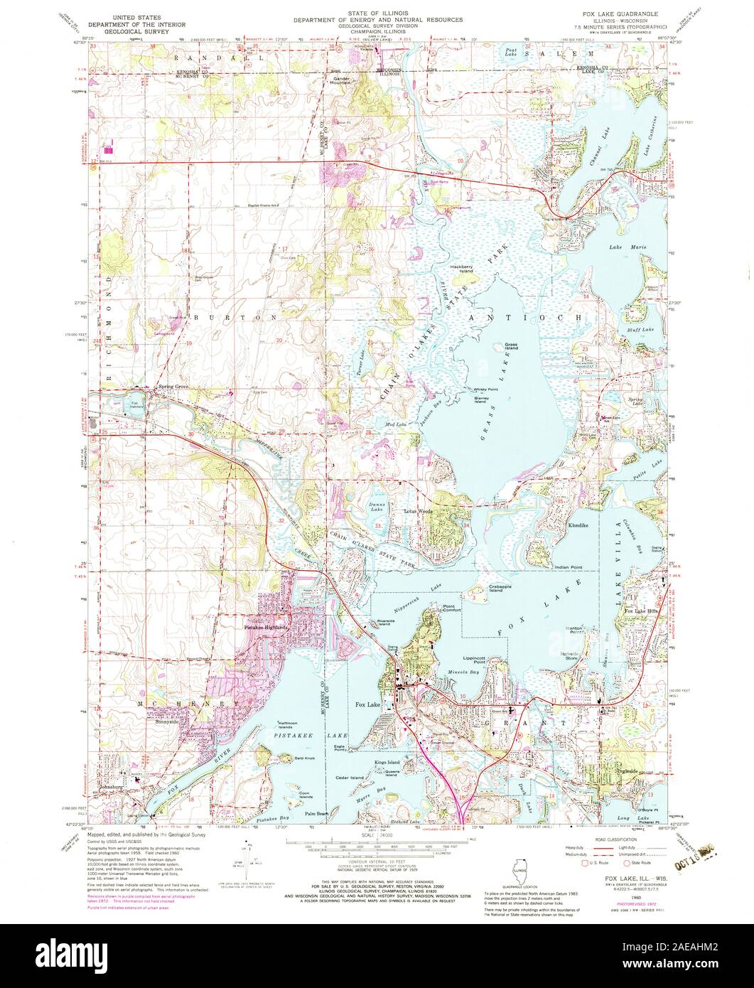 Fox lake map hi-res stock photography and images - Alamy
