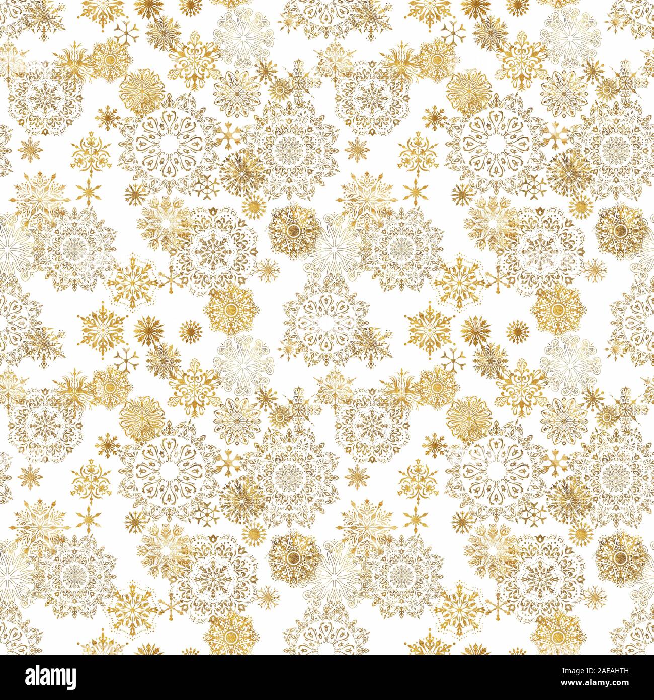 Christmas Festive Background With Gold Glitter Snowflakes Stock Photo ...