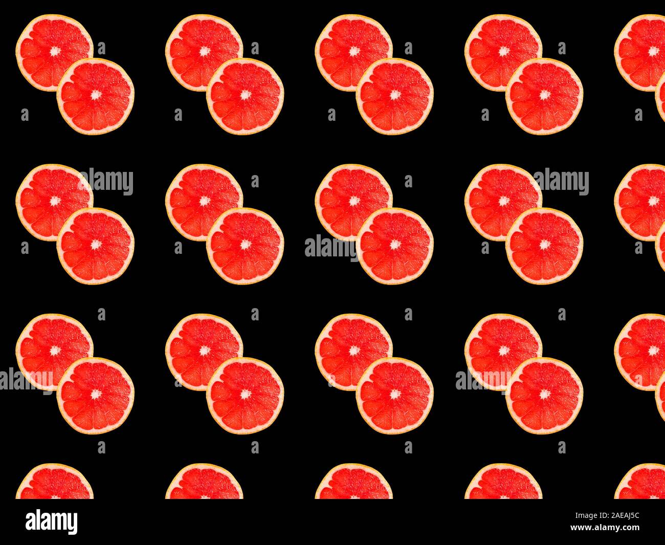 Seamless photo pattern of grapefruit slices on a black background ...