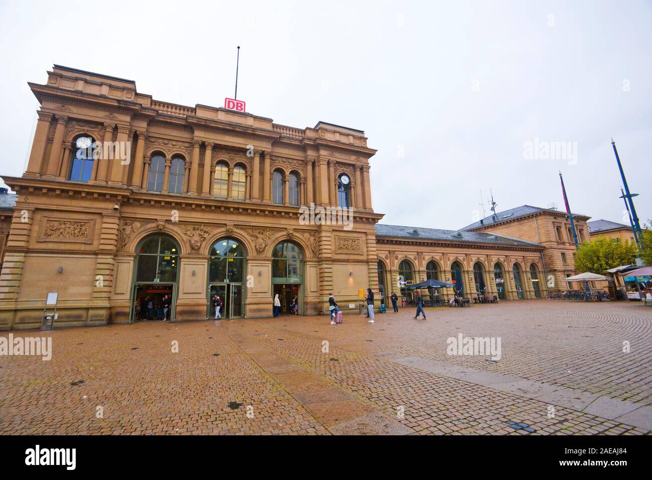 Mainz, Germany - October 2019: People leaving the Mainz railway station ...