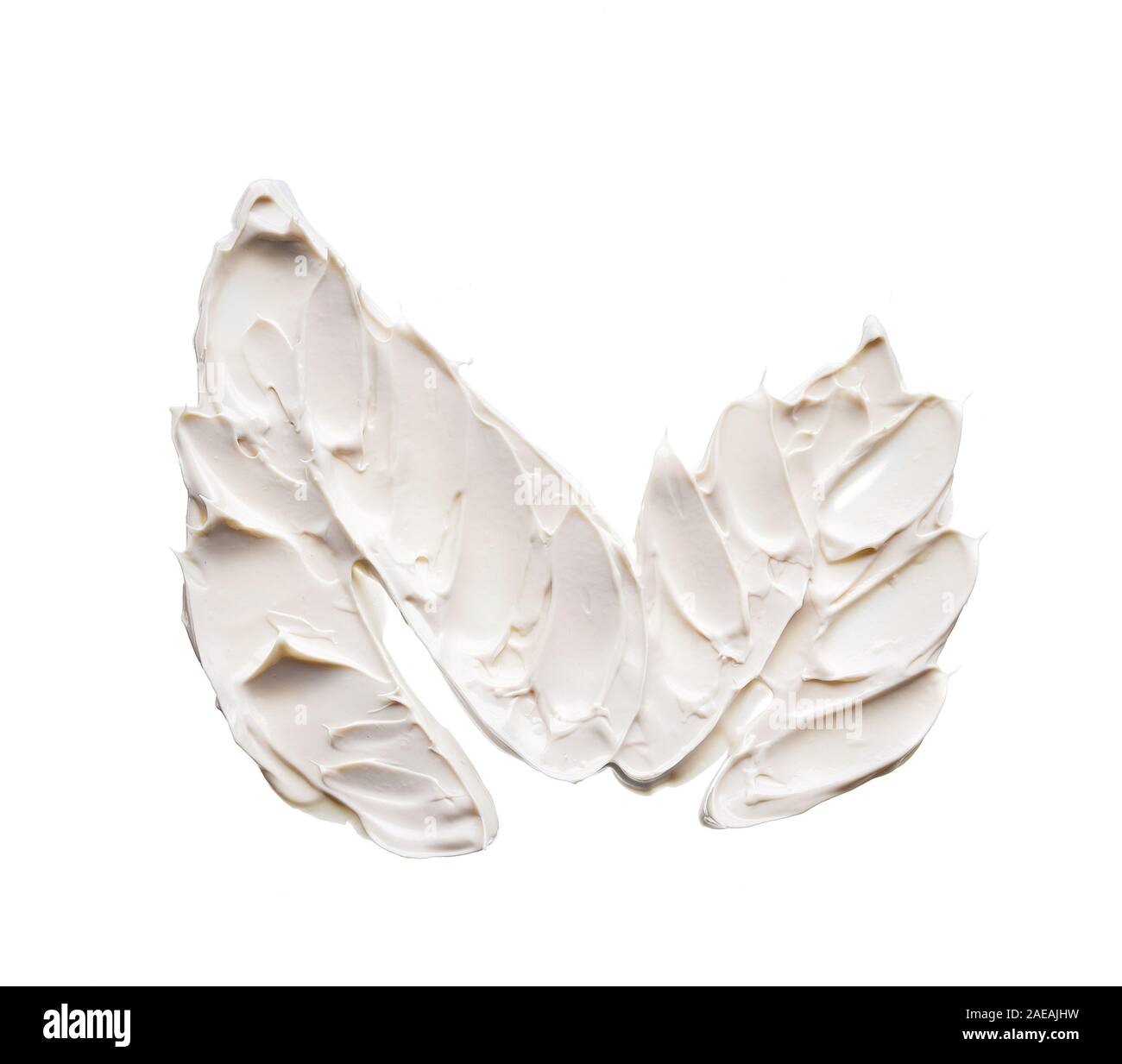 White smear and texture made byface clay or cream isolated on white ...