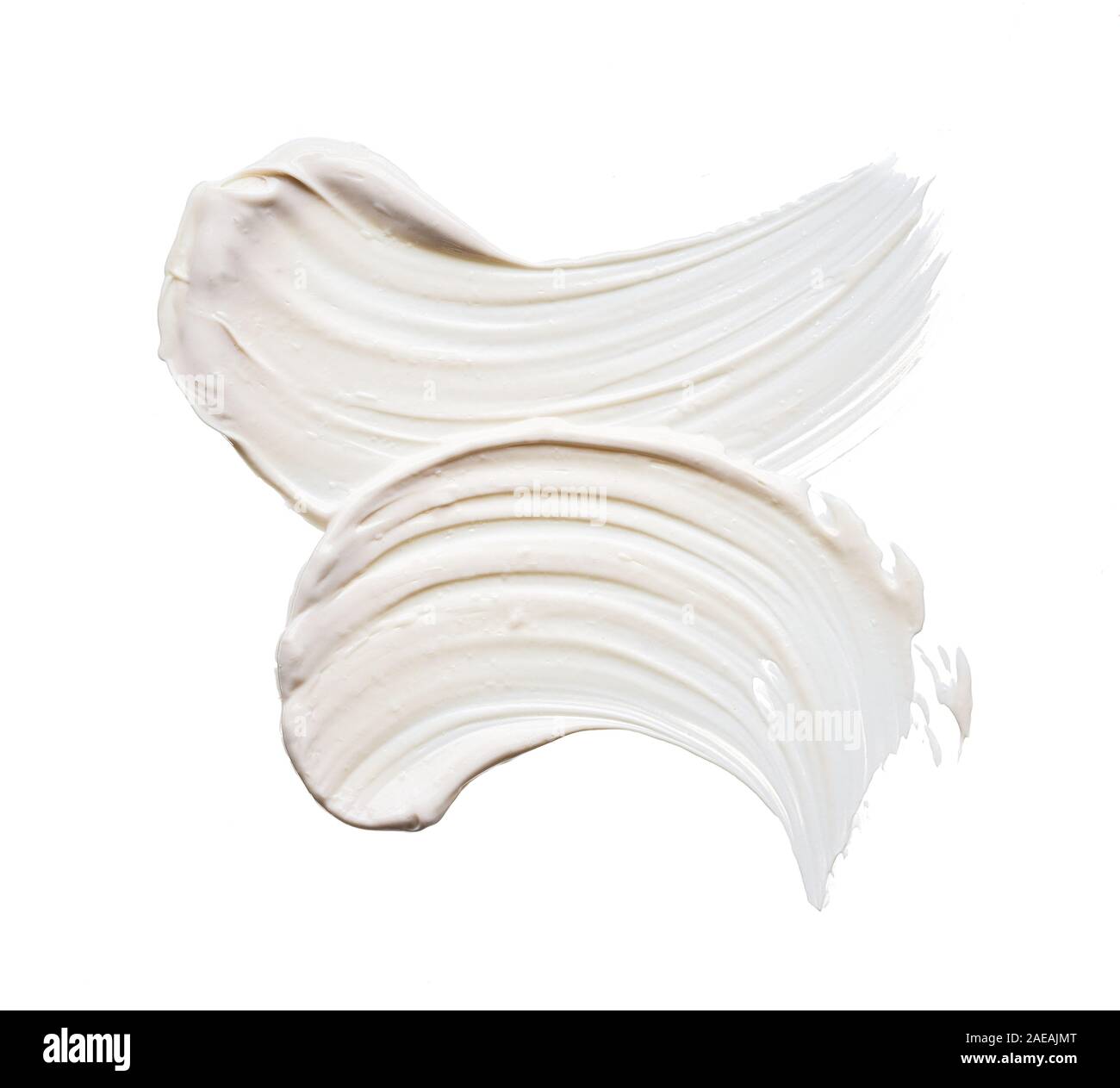 White smear and texture made byface clay or cream isolated on white ...