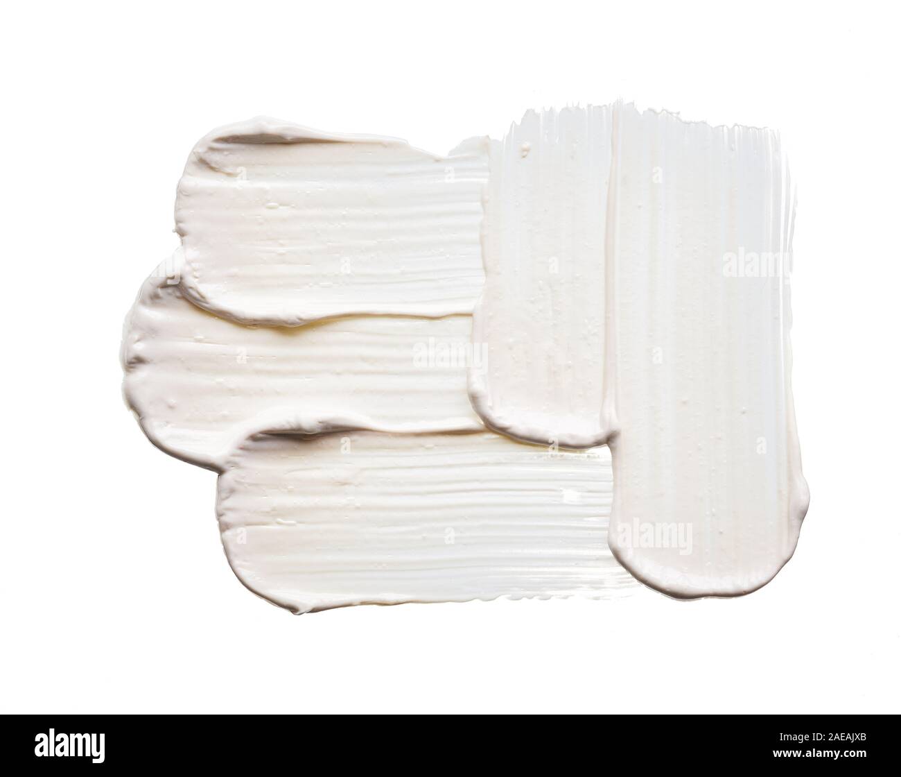 White smear and texture made byface clay or cream isolated on white ...