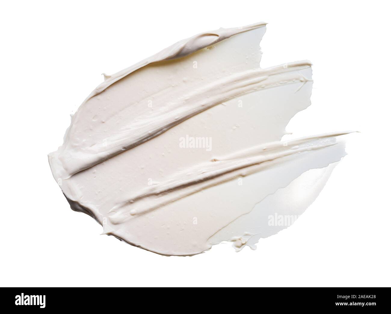 White smear and texture made byface clay or cream isolated on white ...