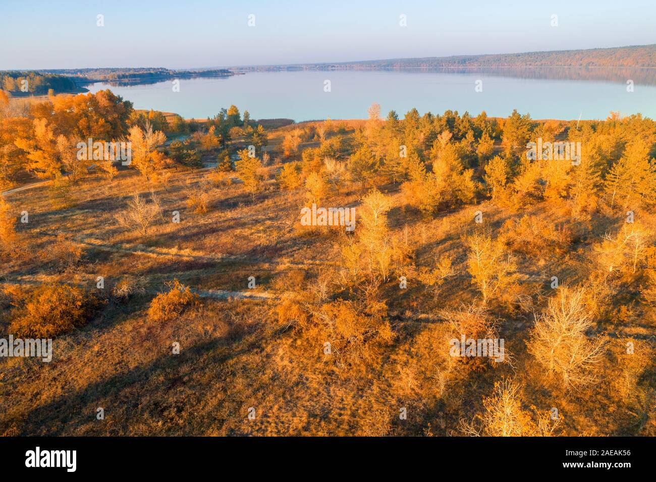 Aerial view magical sunset ocean hi-res stock photography and images ...