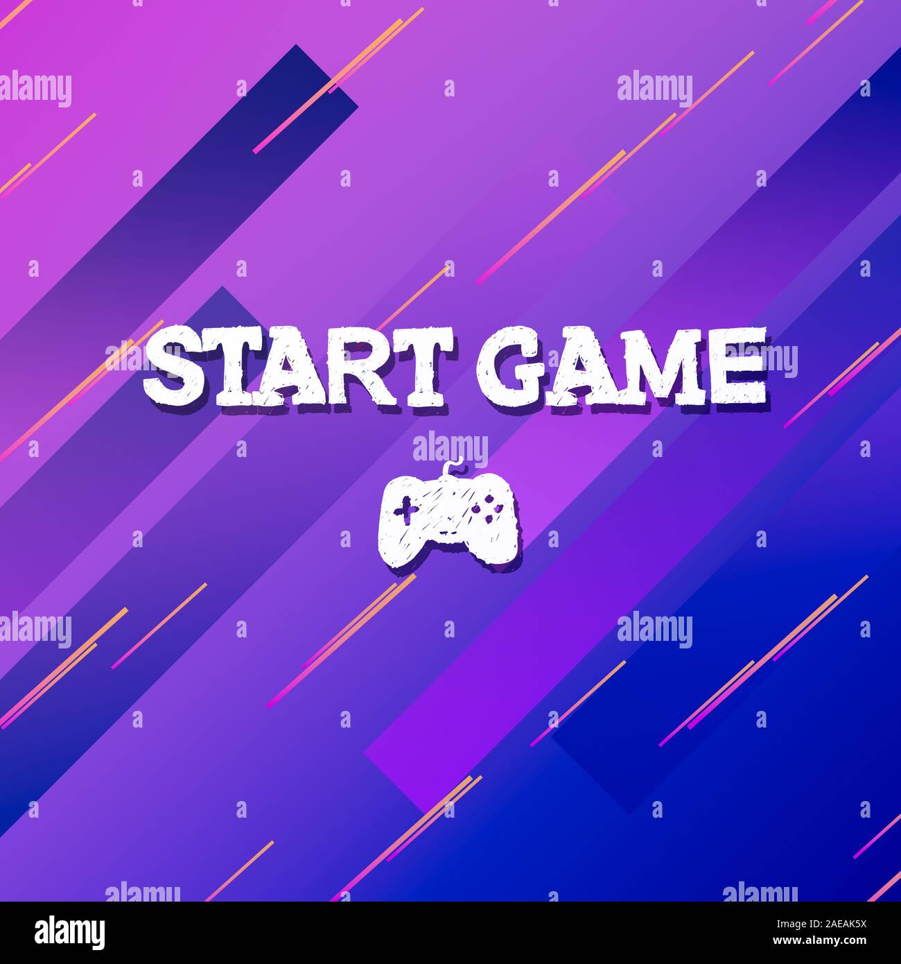 Start game text with gamepad joystick. Gamification concept Stock Photo ...