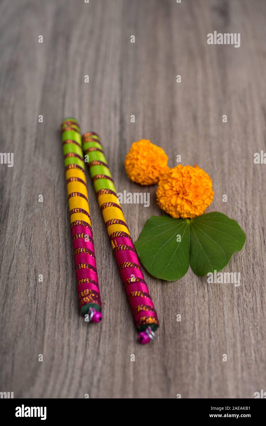Indian Festival Dussehra and Navratri, showing golden leaf (Bauhinia ...