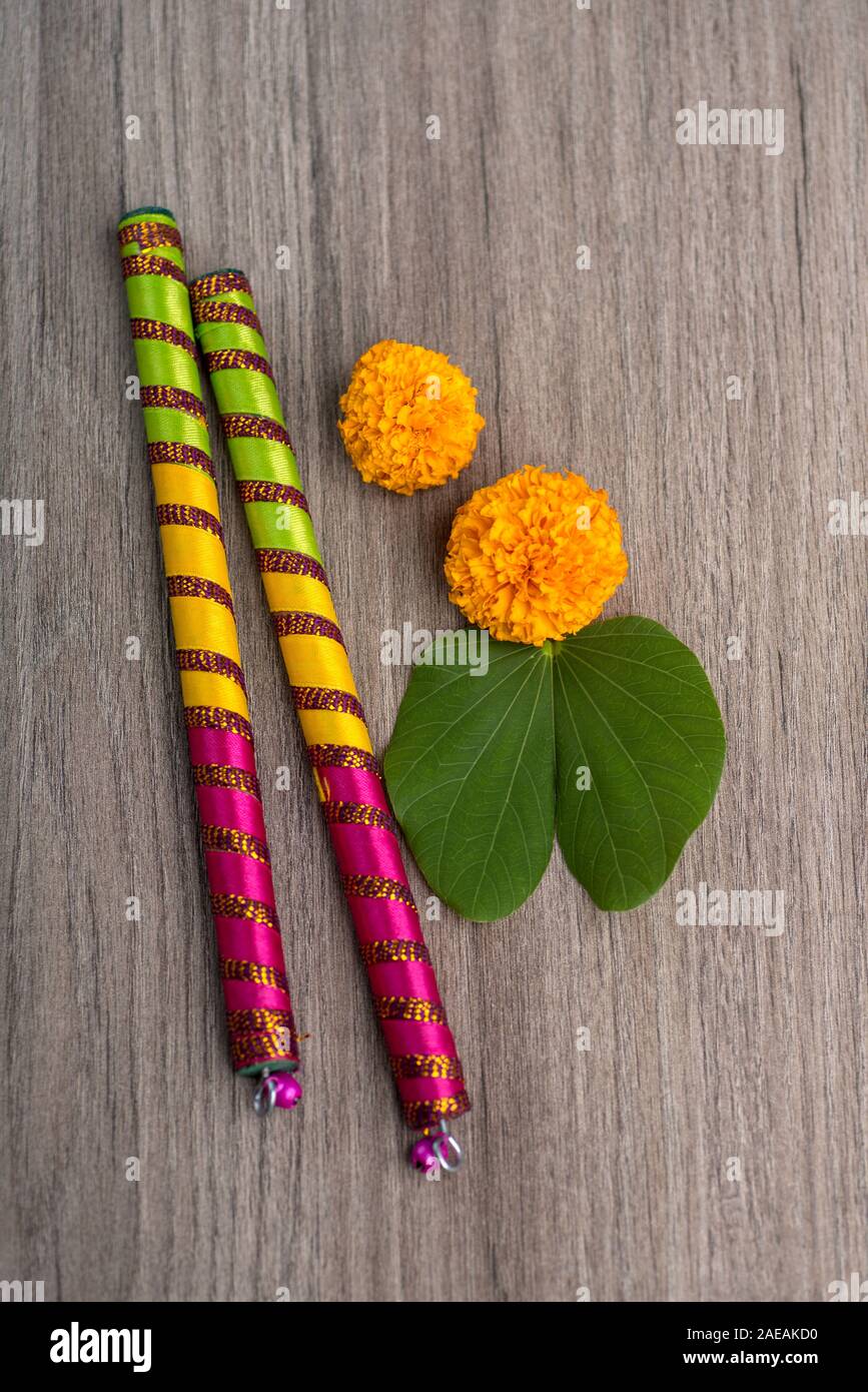 Indian Festival Dussehra and Navratri, showing golden leaf (Bauhinia ...