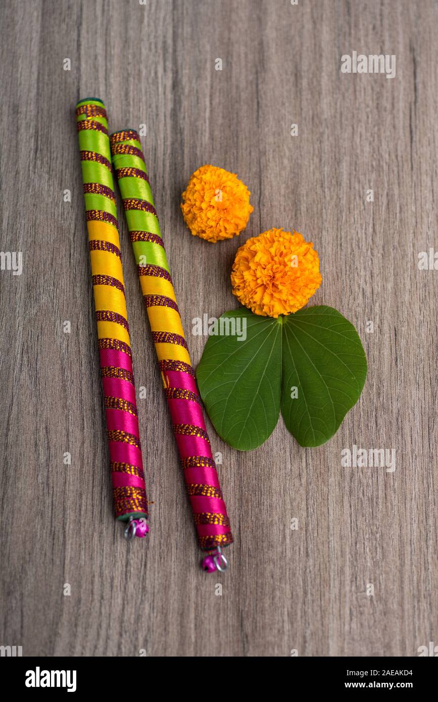 Indian Festival Dussehra and Navratri, showing golden leaf (Bauhinia ...