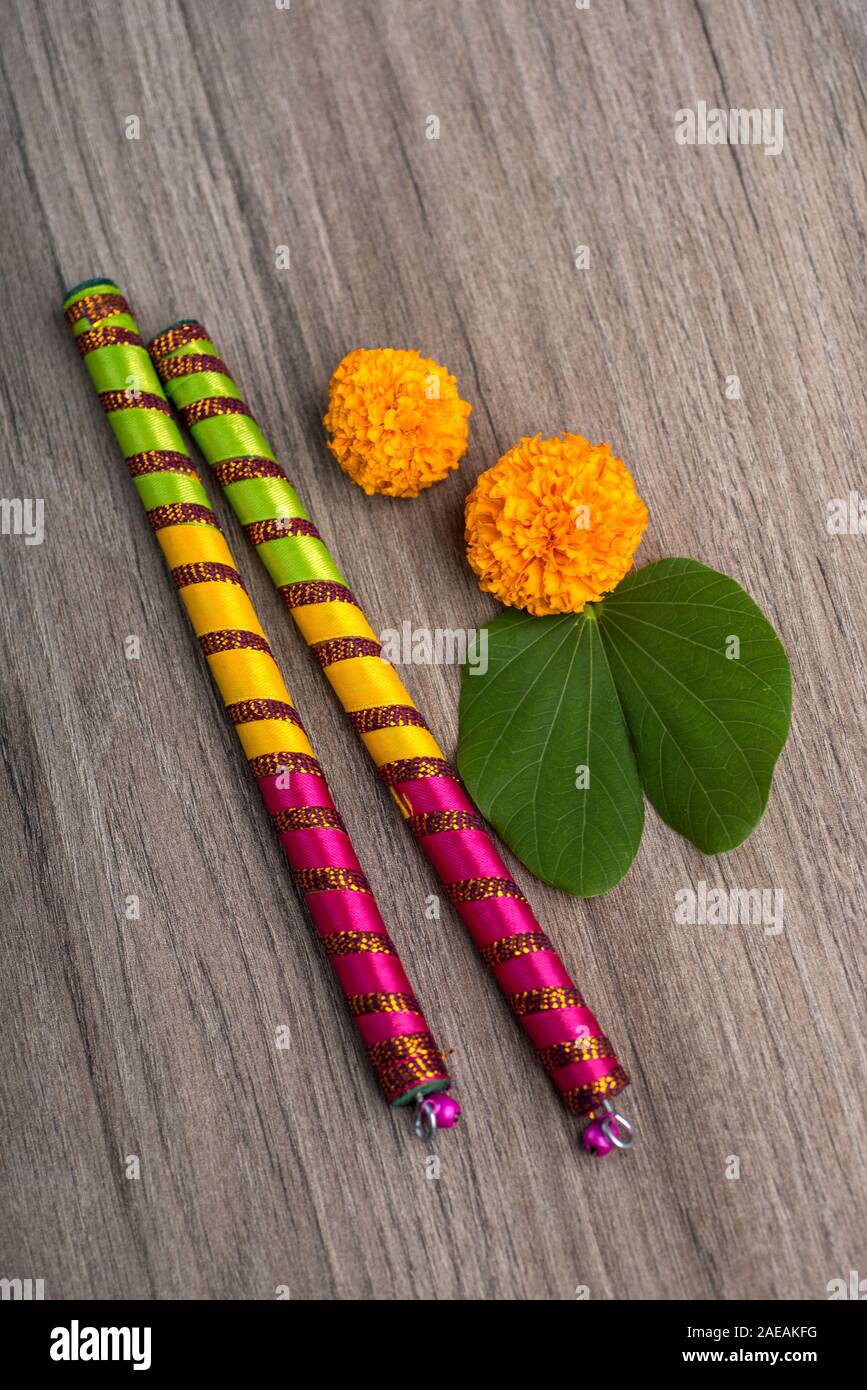 Indian Festival Dussehra and Navratri, showing golden leaf (Bauhinia ...