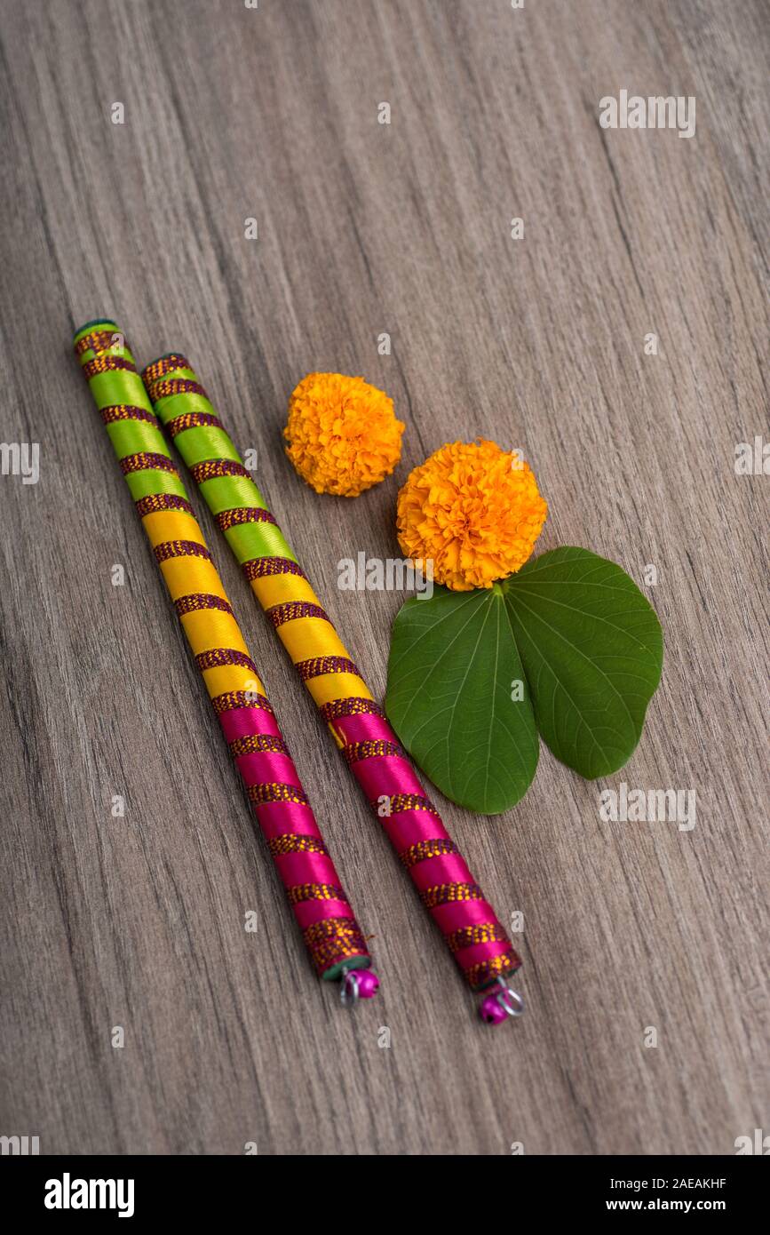 Indian Festival Dussehra and Navratri, showing golden leaf (Bauhinia ...
