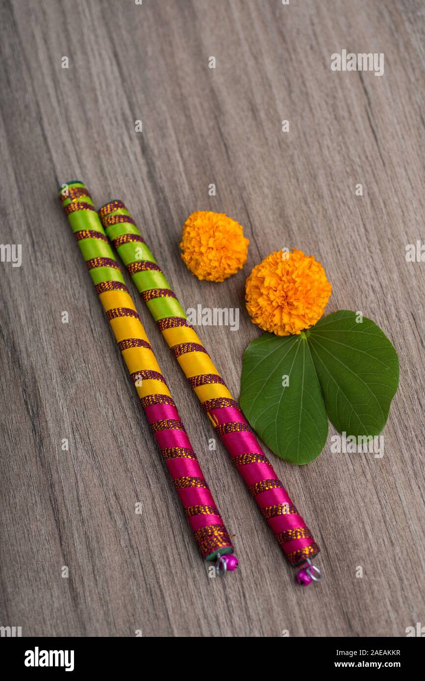 Indian Festival Dussehra and Navratri, showing golden leaf (Bauhinia ...