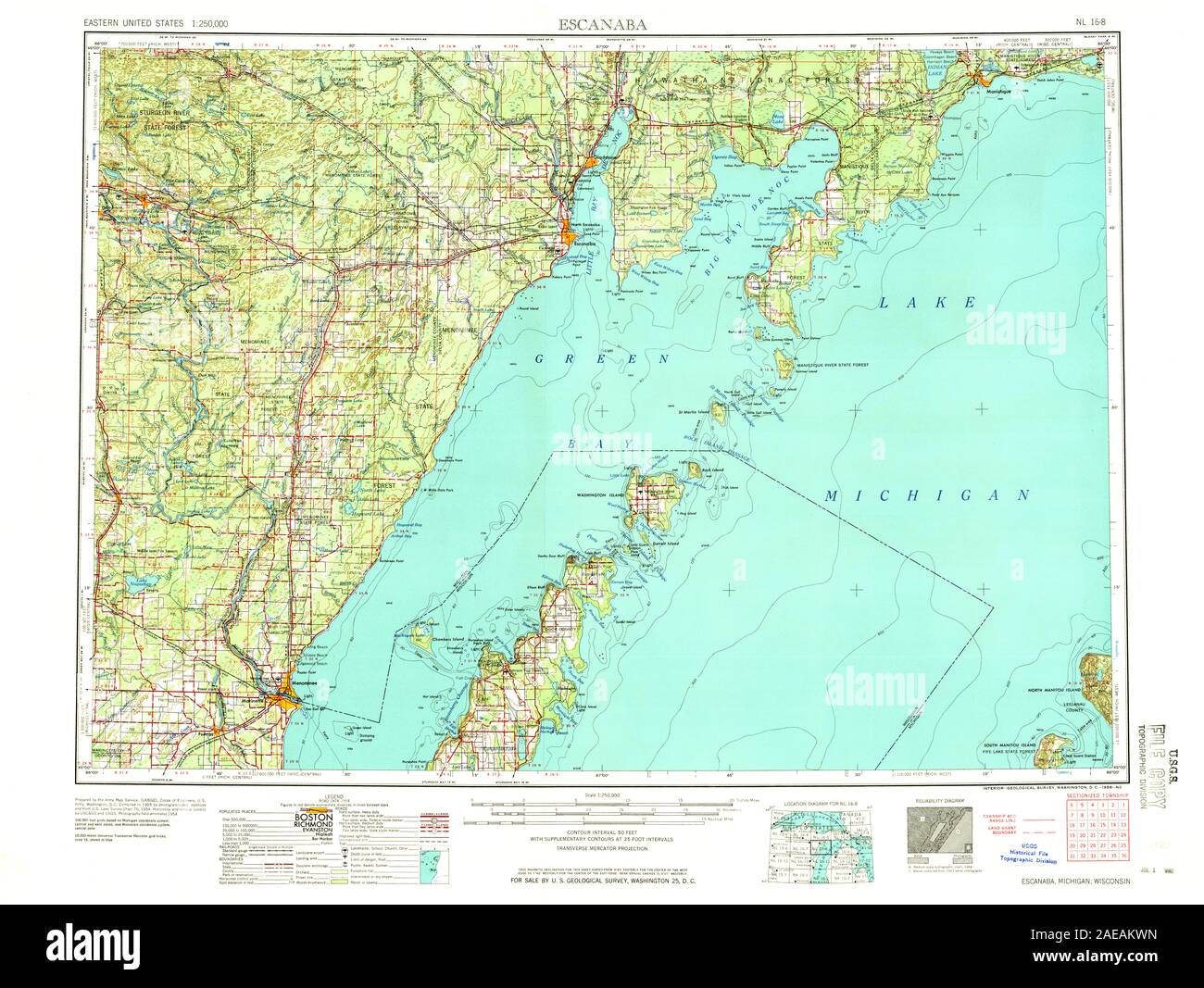Map of escanaba hi-res stock photography and images - Alamy