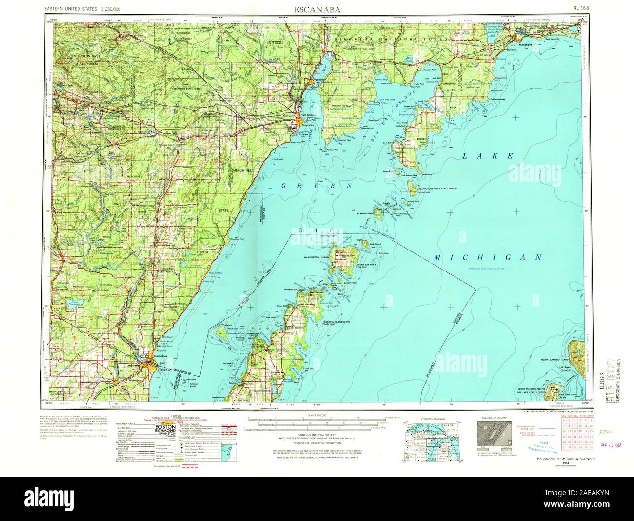 Map of escanaba hi-res stock photography and images - Alamy