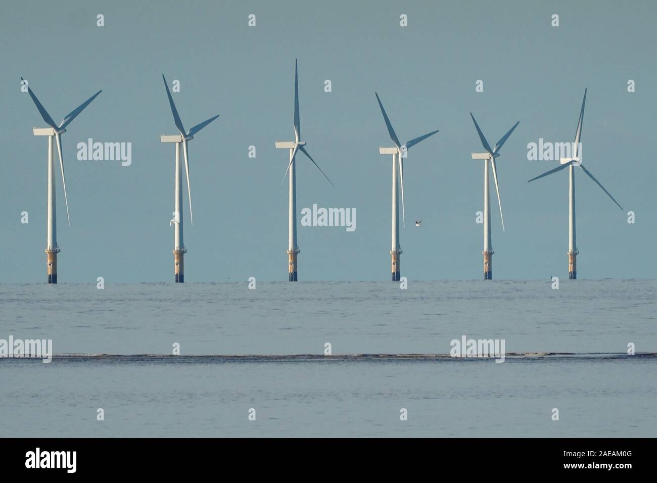 Burbo Bank Wind Farm in the River Mersey Stock Photo - Alamy