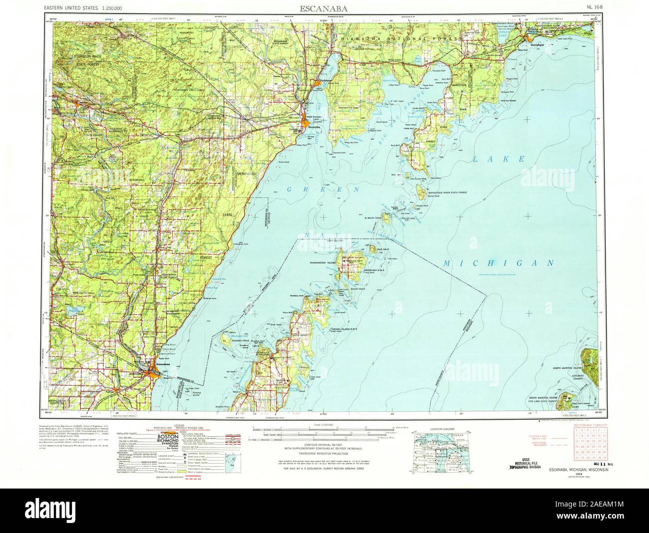 Map of escanaba hi-res stock photography and images - Alamy