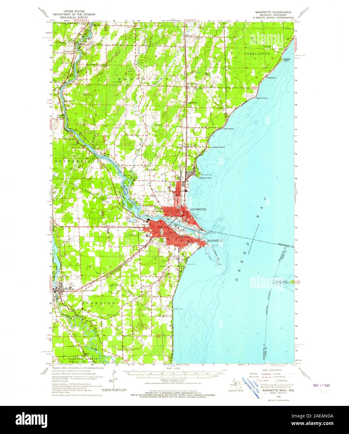 Map of marinette hi-res stock photography and images - Alamy