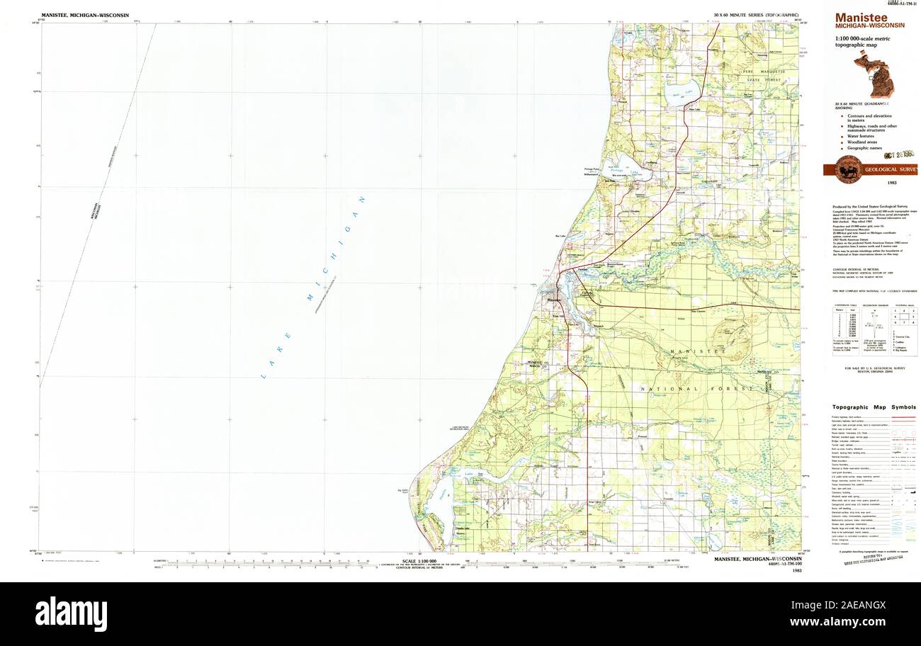 Manistee map hi-res stock photography and images - Alamy