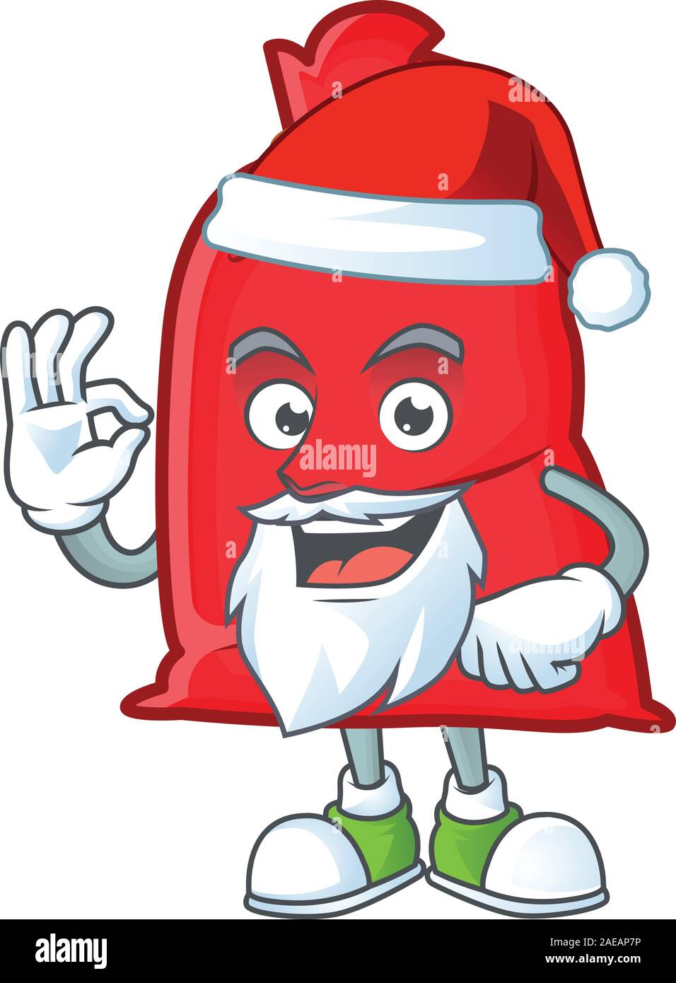 Santa bag close in Santa cartoon character design Stock Vector Image ...