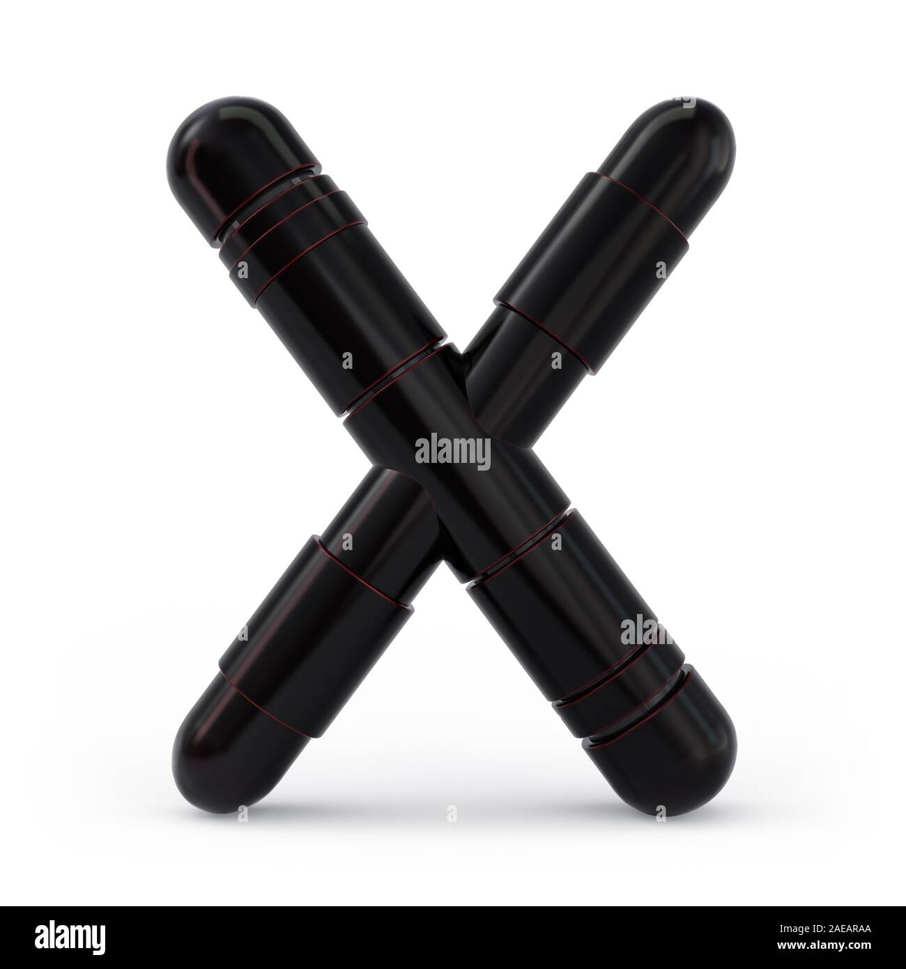 Capital letter X. Uppercase. Metallic futuristic black font. Mechanical ...
