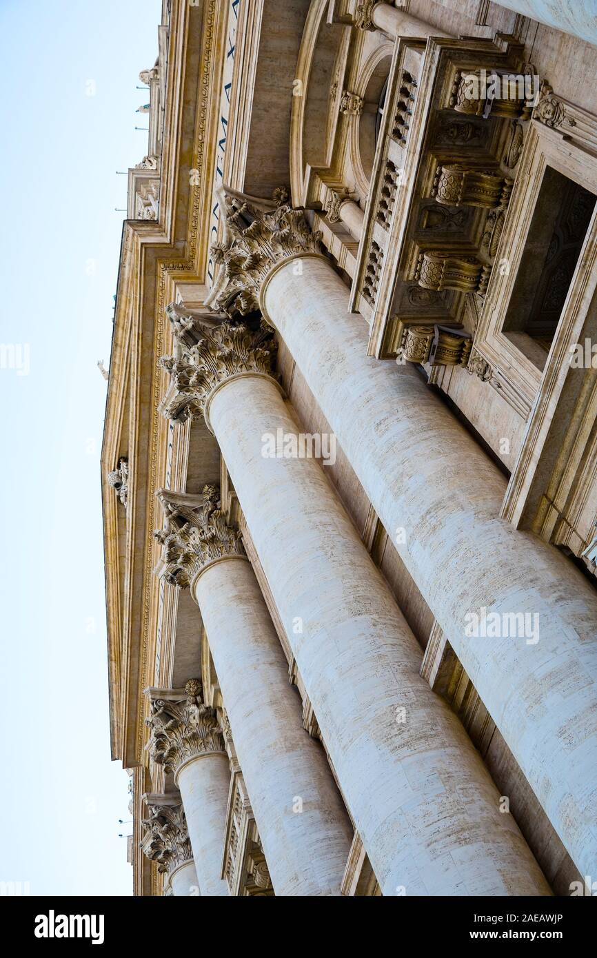 Details of Exterior Columns of St Peter's Basilica, Vatican Stock Photo ...