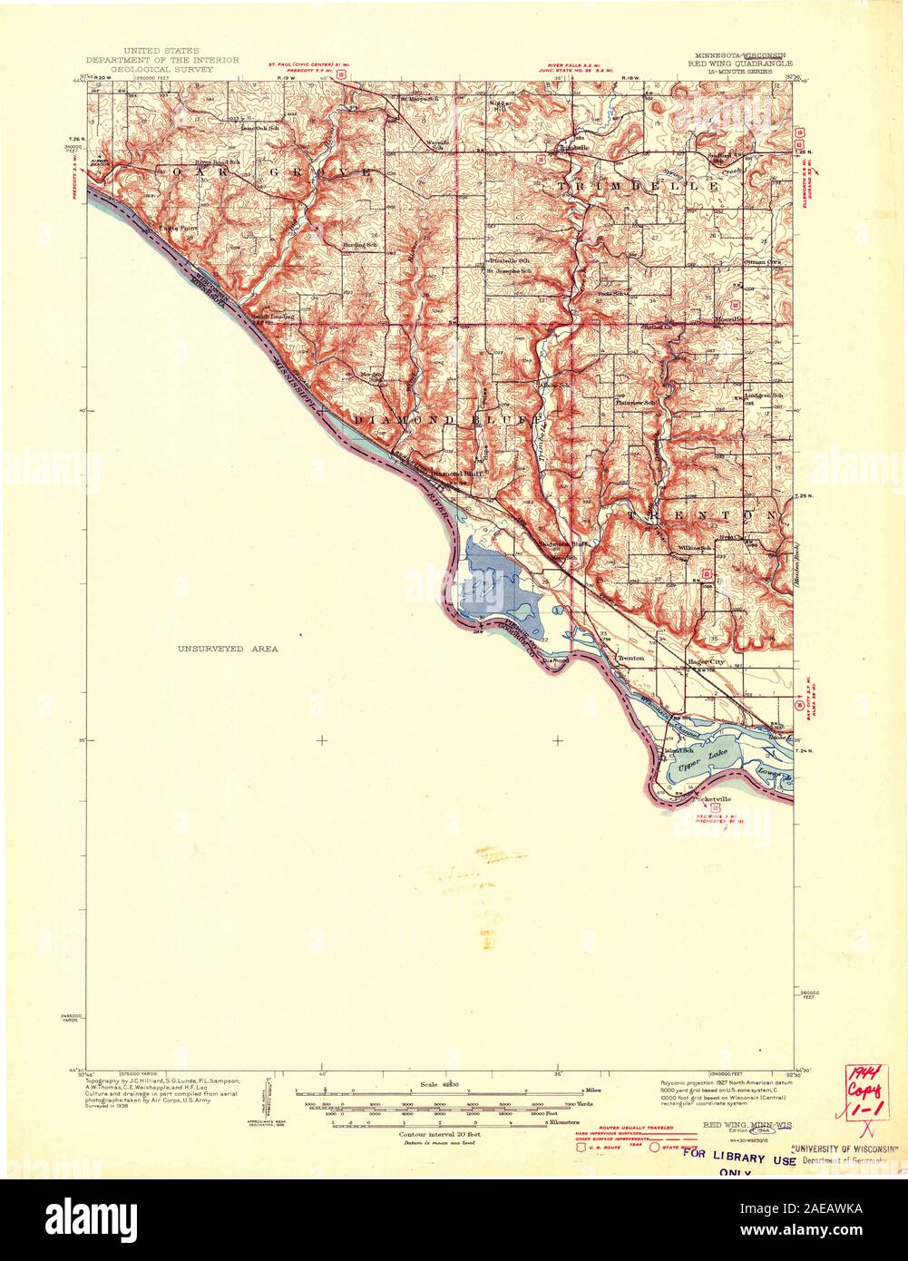 Map of red wing Cut Out Stock Images & Pictures - Alamy