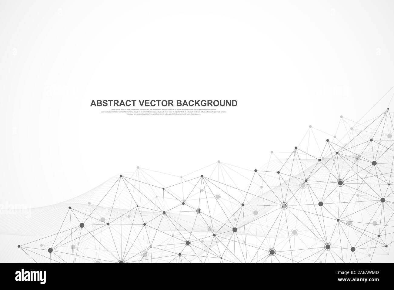 Abstract plexus background with connected lines and dots. Plexus geometric effect. Digital data ...