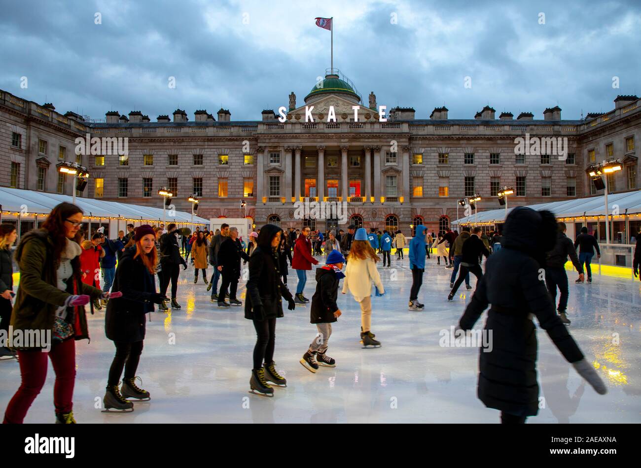 Ice rink at Somerset House, Somerset House Ice Rink, Christmas season ...