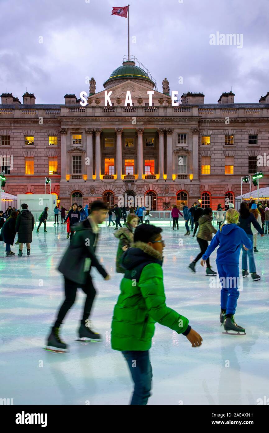 Ice rink at Somerset House, Somerset House Ice Rink, Christmas season ...