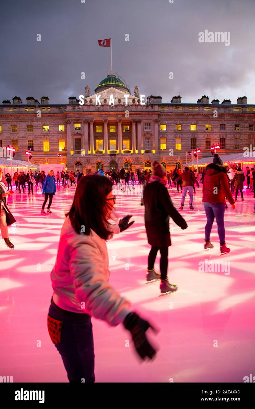 Ice rink at Somerset House, Somerset House Ice Rink, Christmas season ...