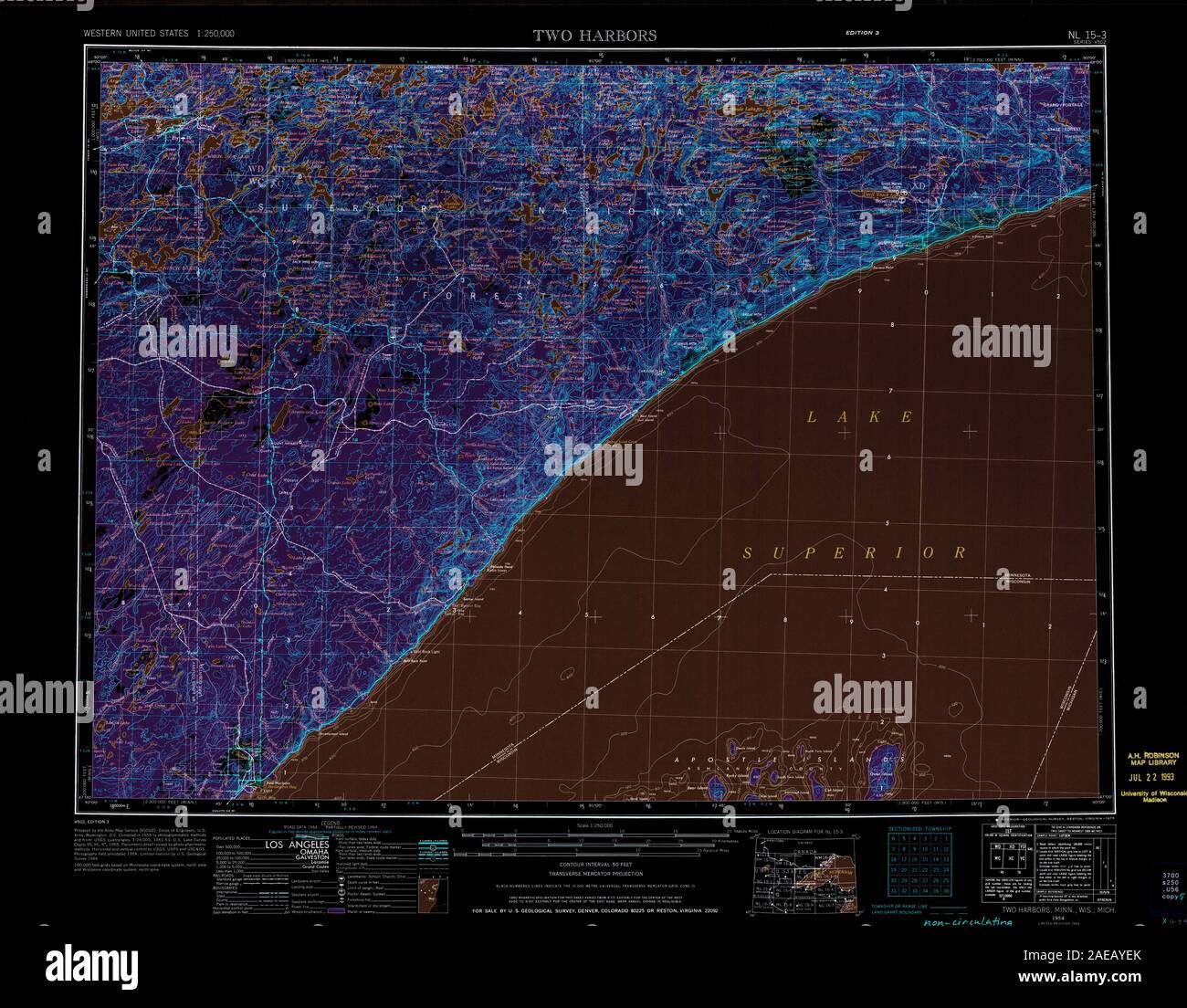 Map of two harbors hi-res stock photography and images - Alamy