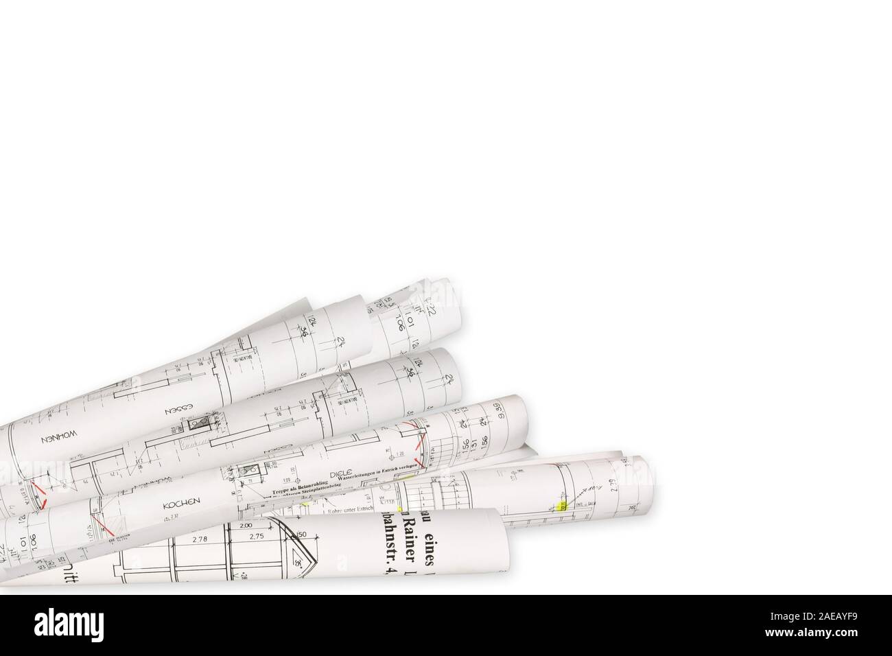 Architect blueprint model project Cut Out Stock Images & Pictures - Alamy