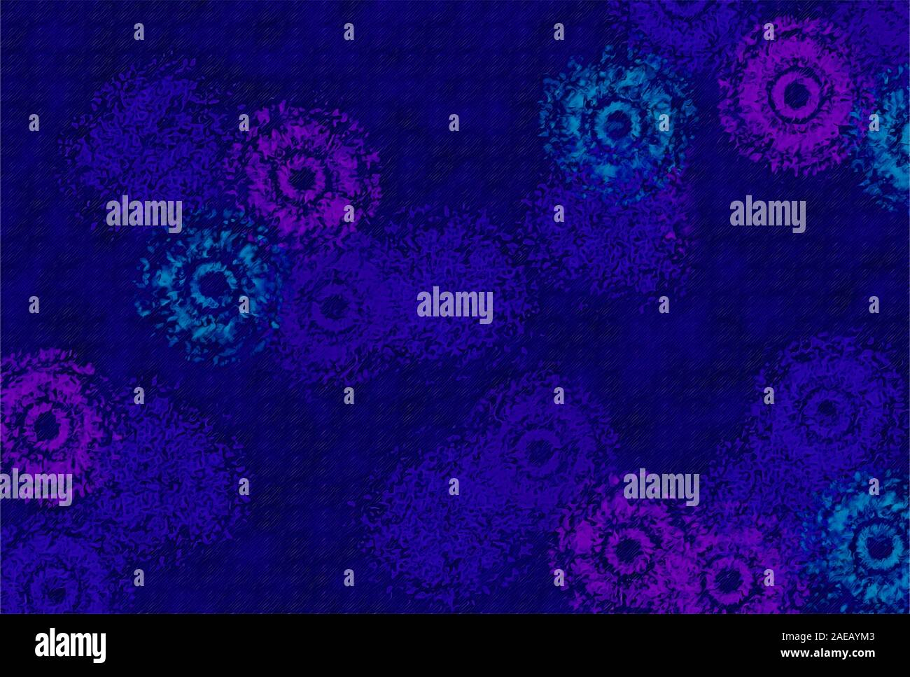 Flowers abstract background pattern. Blue contract colors template for ...