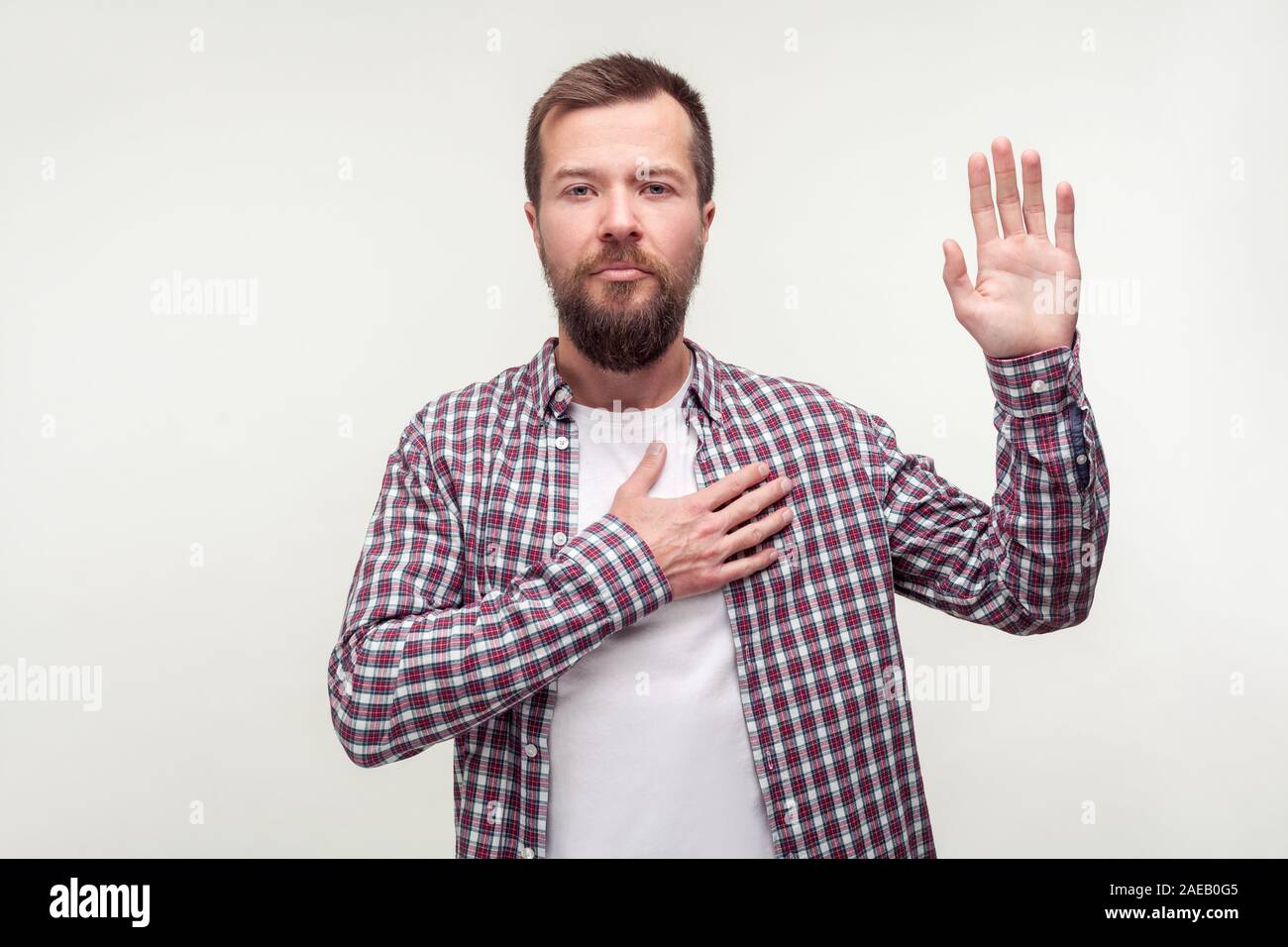 Raised hand swearing allegiance hi-res stock photography and images - Alamy
