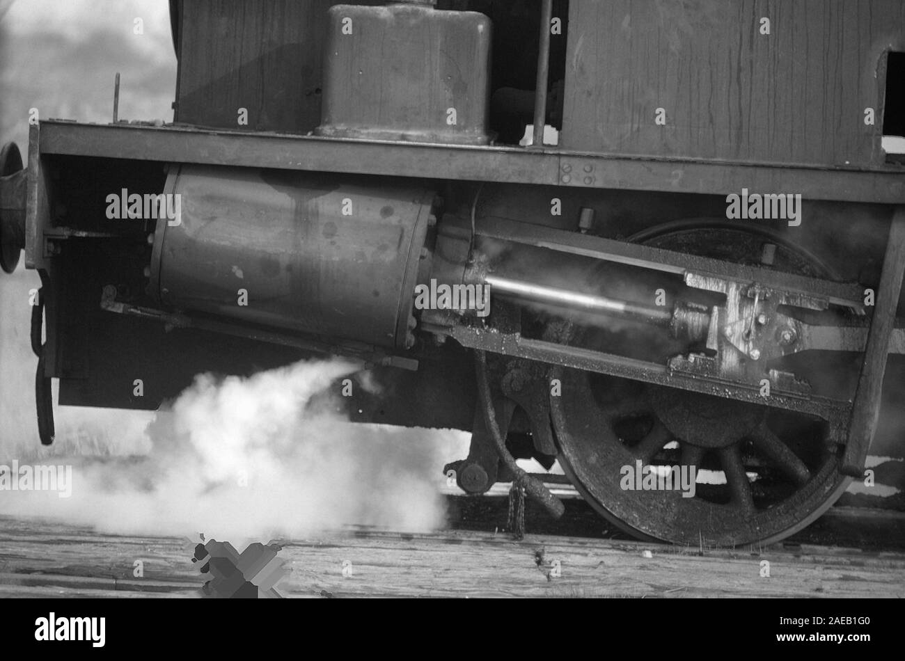 Steam engine shunting coal wagons at newmarket colliery Black and White ...
