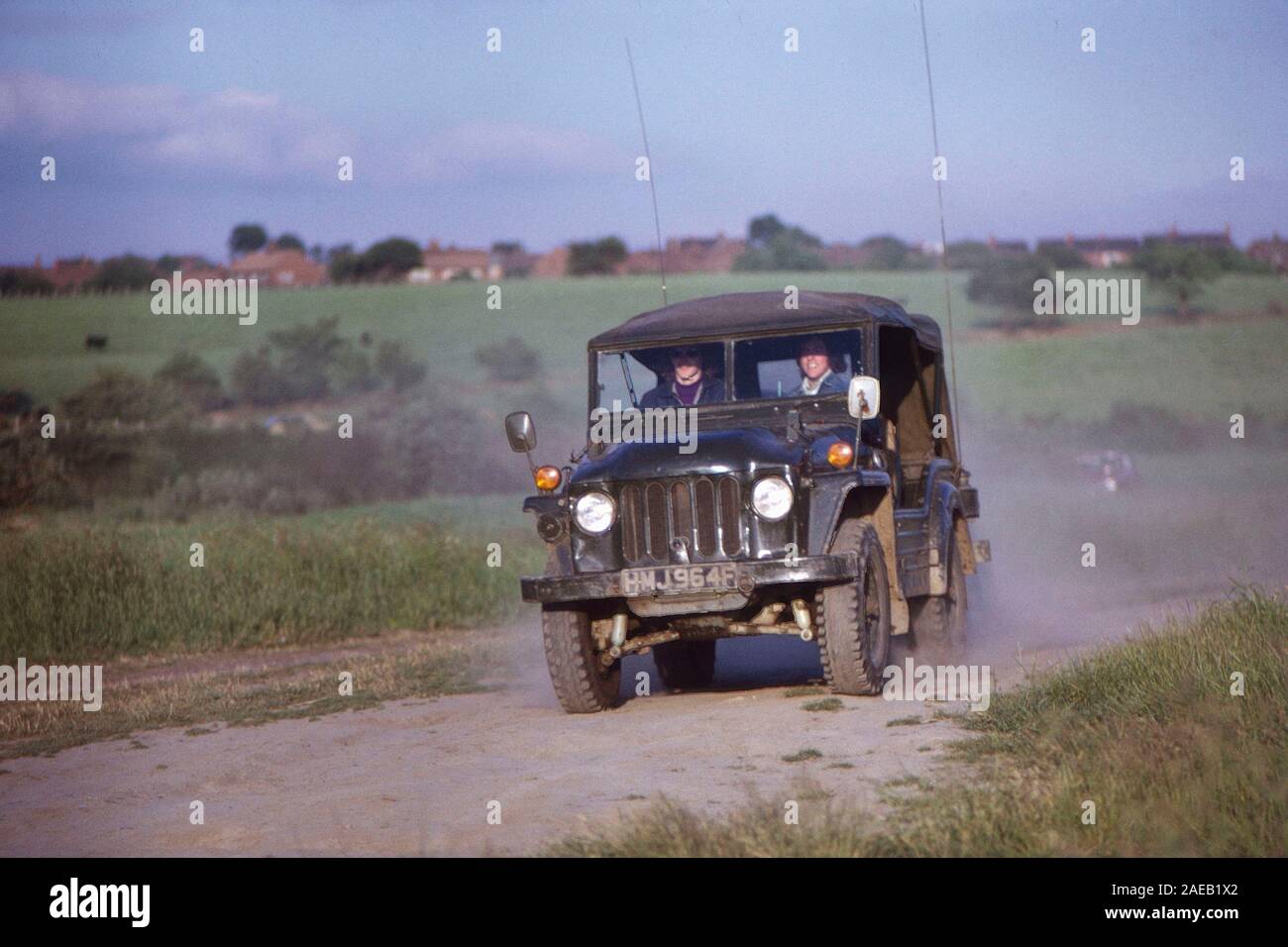 Old 1970's cars, Austin Champ, Jeep, Shot around northern England, UK ...