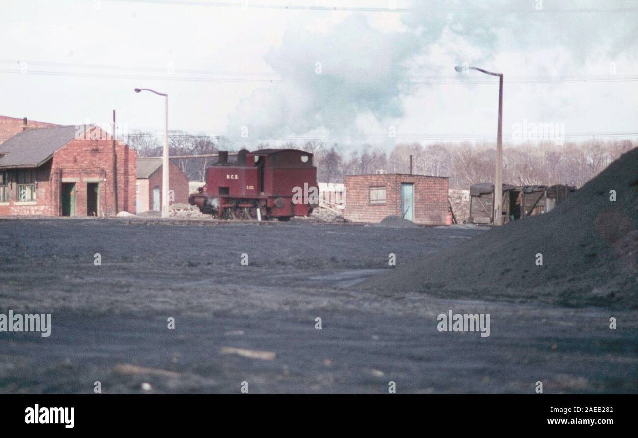 Steam engine shunting coal wagons at Newmarket Colliery, Wakefield ...