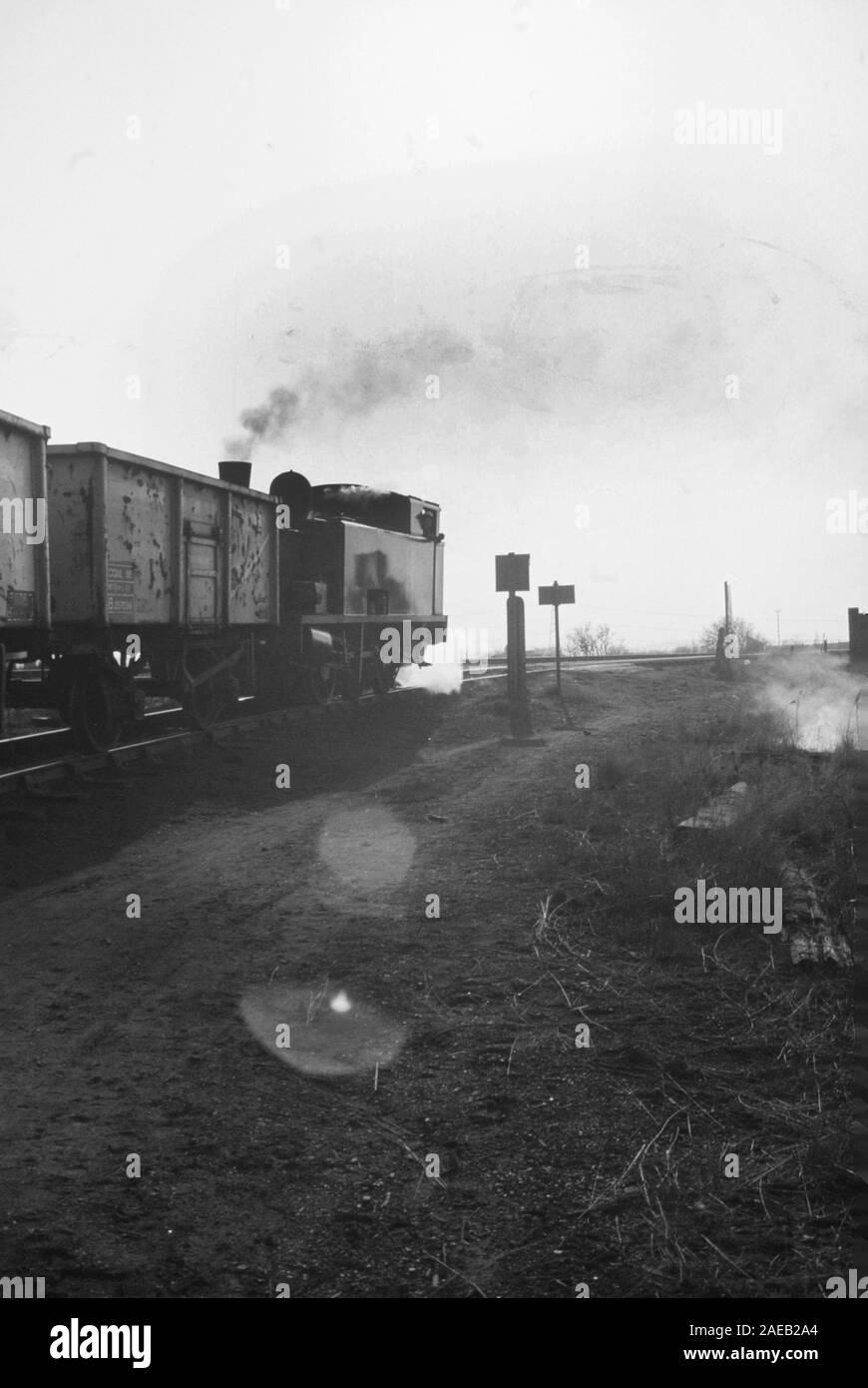 Steam engine shunting coal wagons at Newmarket Colliery, Wakefield ...